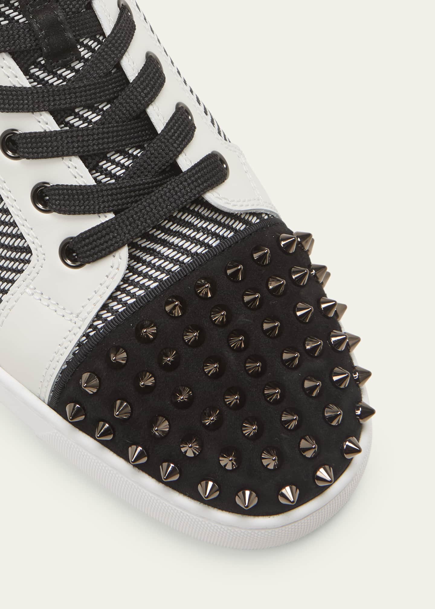 Christian Louboutin Men's Louis Junior Spikes Bicolor Sneakers ...