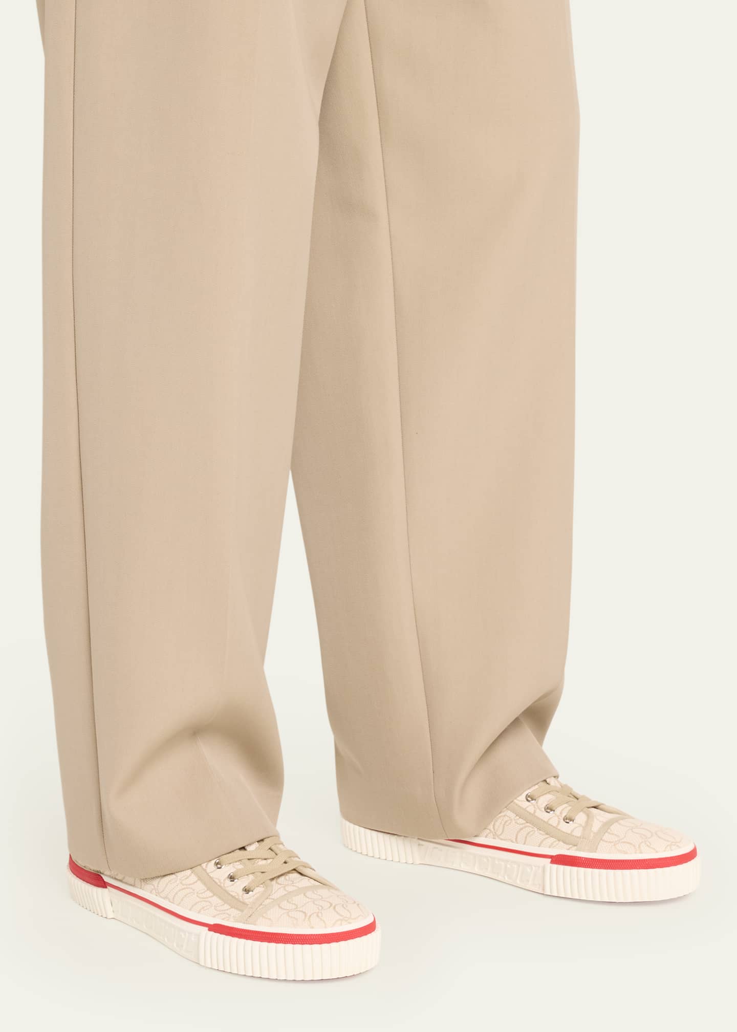 Christian Louboutin Men's Pedro Junior CL Canvas Low-Top Sneakers ...