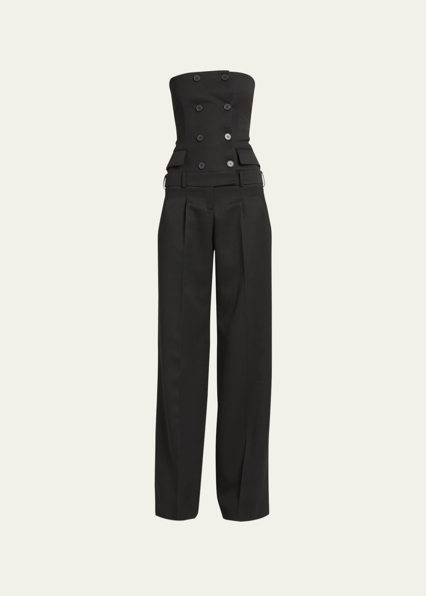 Alexander McQueen Strapless Bustier Blazer Wool Jumpsuit - Bergdorf Goodman