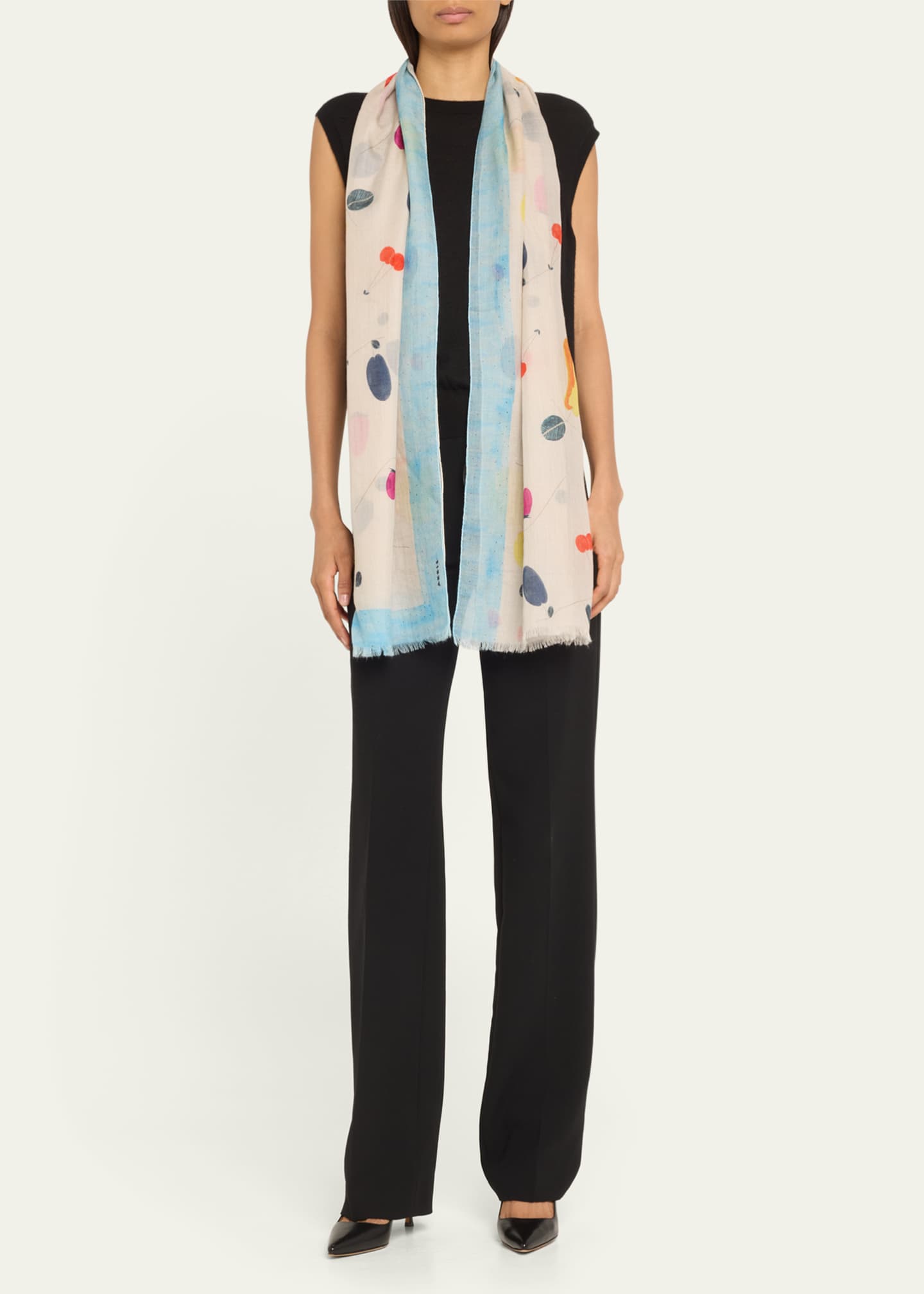 Akris Fruit-Print Cashmere Silk Scarf - Bergdorf Goodman