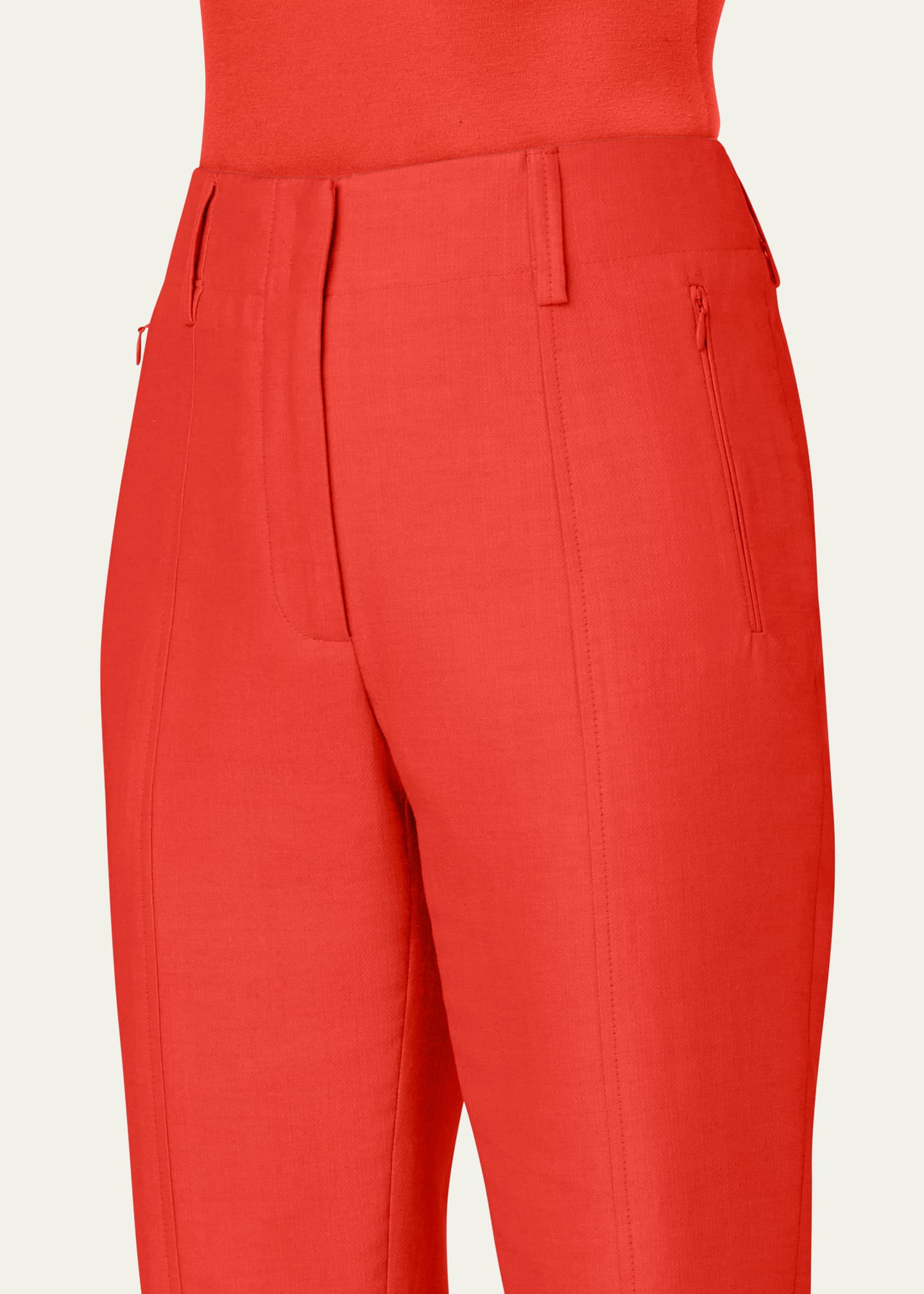Akris Connor Cropped Tapered Topstitch Pants - Bergdorf Goodman