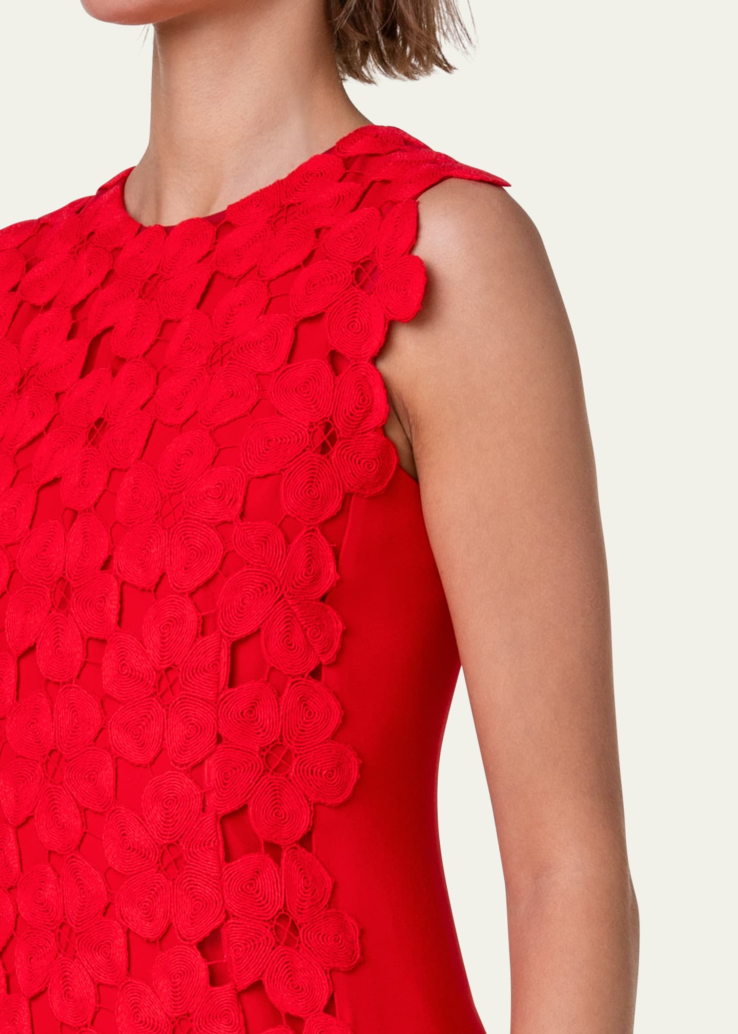 Akris Sleeveless Floral Embroidered Crepe Midi Dress Bergdorf Goodman