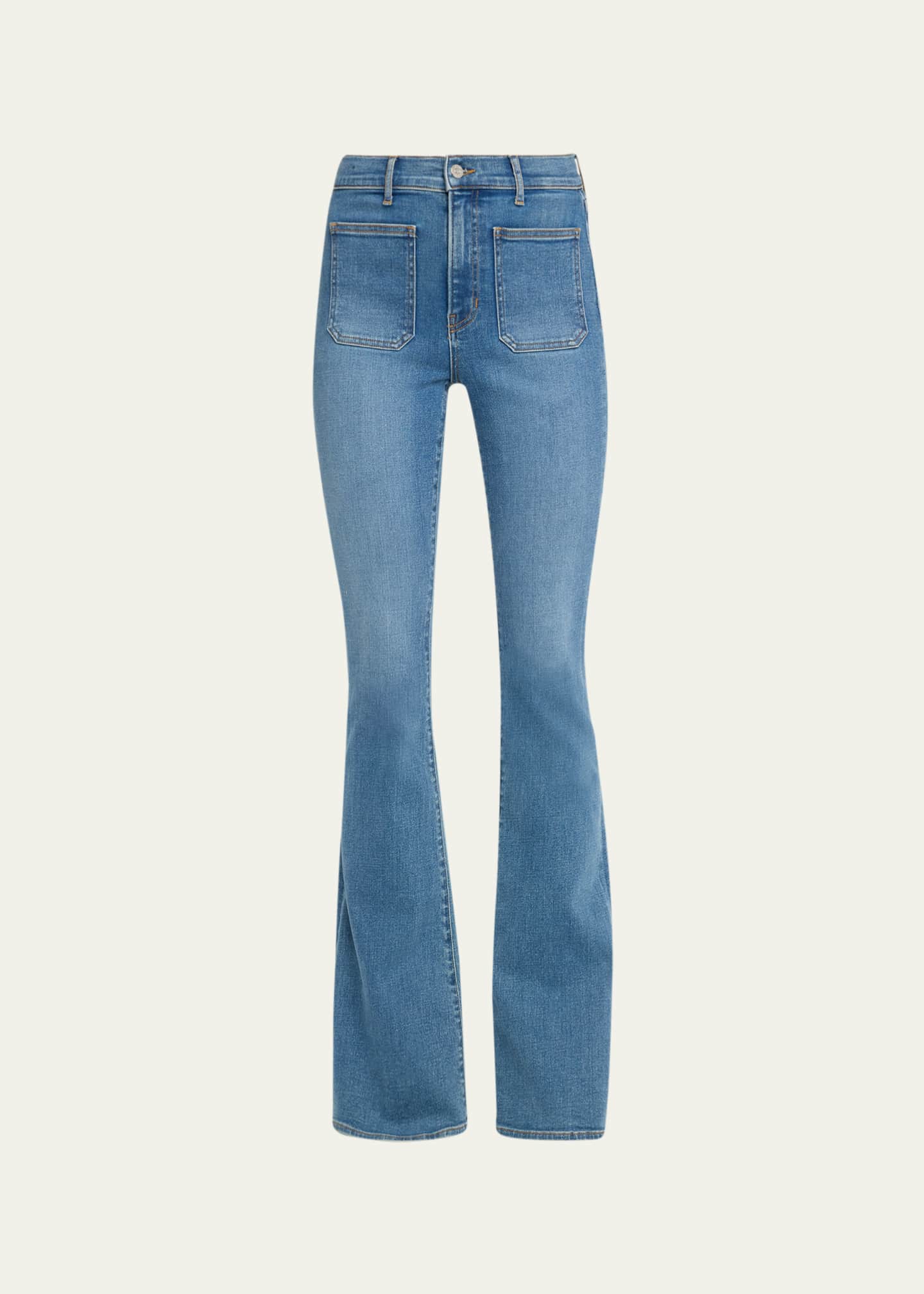 Veronica Beard Beverly Skinny Flare Patch Pocket Jeans - Bergdorf Goodman