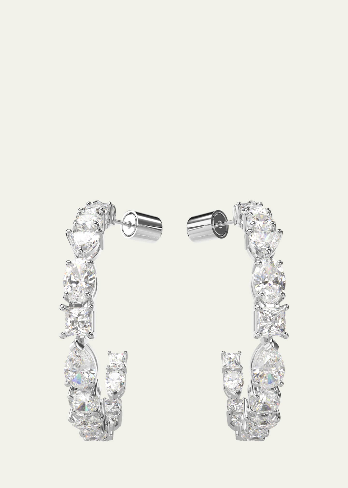 SWAROVSKI Mesmera Rhodium-Plated MIx-Cut Crystal Hoop Earrings ...