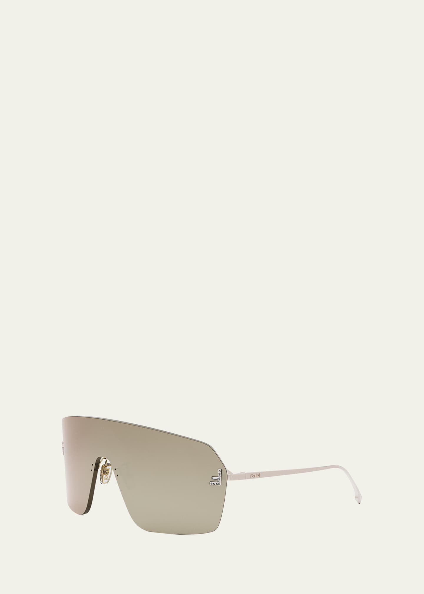 Fendi Embellished Rimless Shield Sunglasses - Bergdorf Goodman