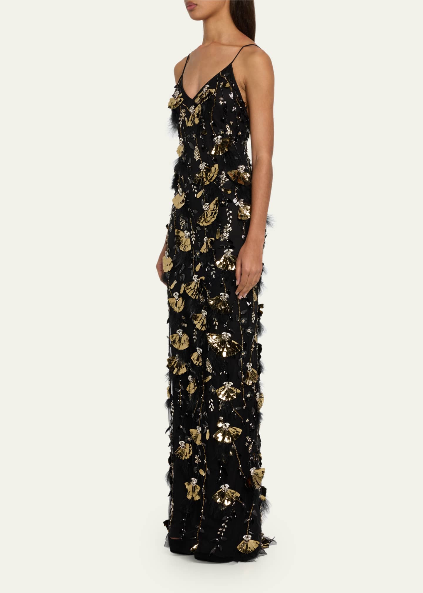 Naeem Khan Floral Embellished Open-Back Slip Gown - Bergdorf Goodman