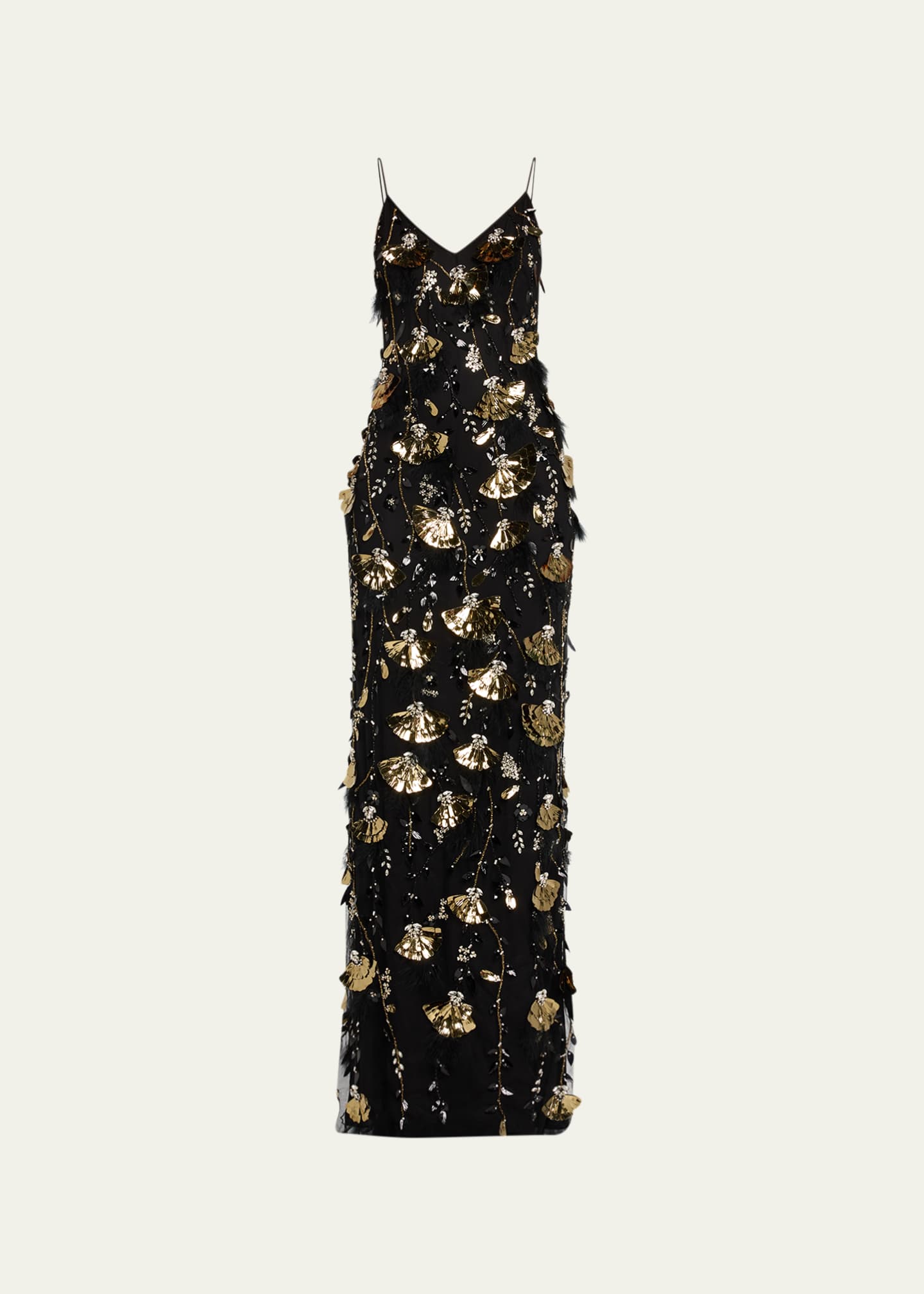 Naeem Khan Floral Embellished Open-Back Slip Gown - Bergdorf Goodman