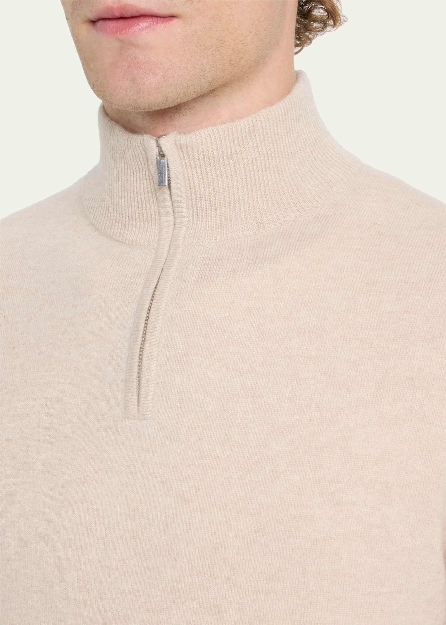 Theory Men's Hilles Quarterzip in Cashmere - Bergdorf Goodman