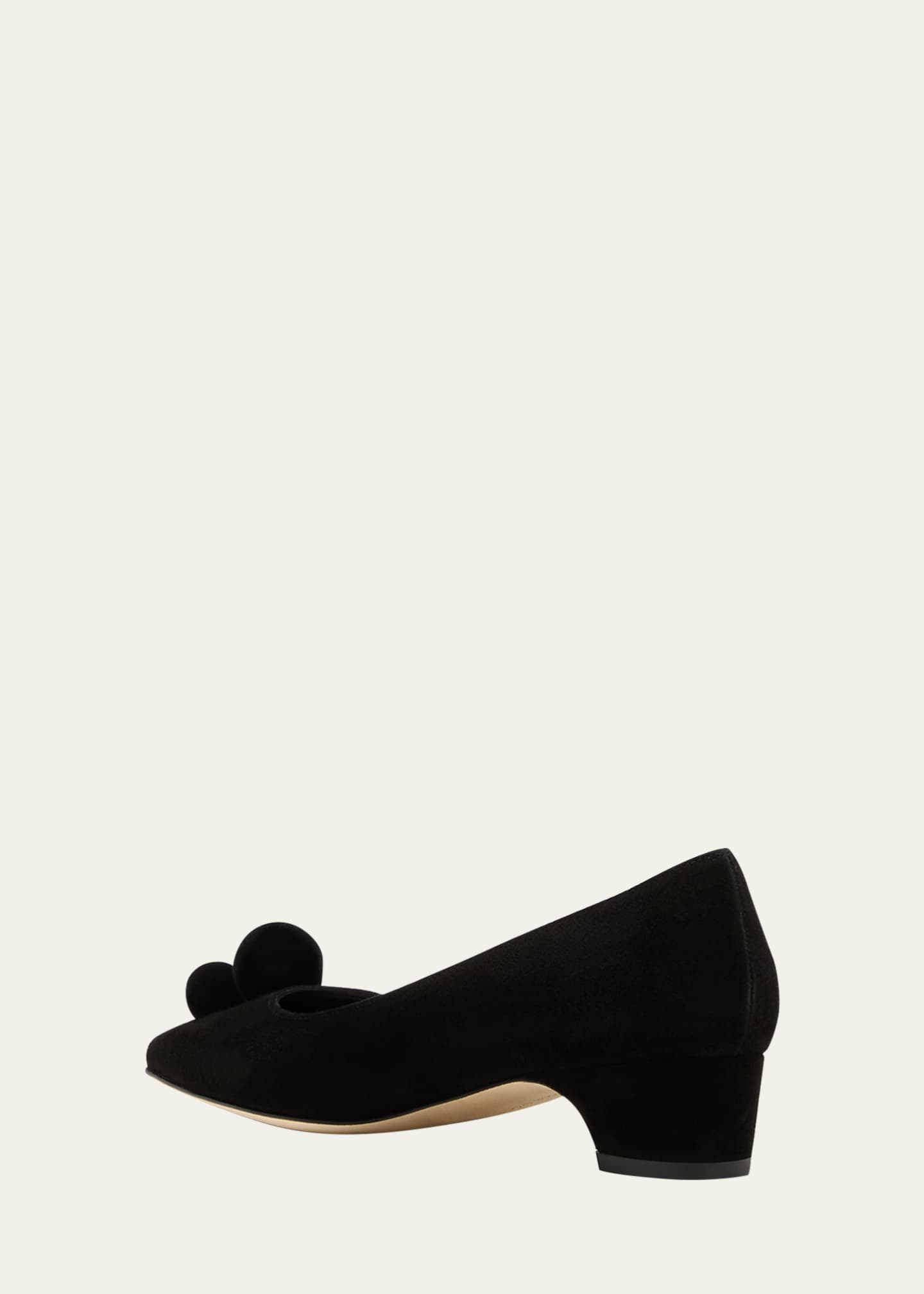 Manolo Blahnik Pieraba Suede Pom Pom Pumps - Bergdorf Goodman