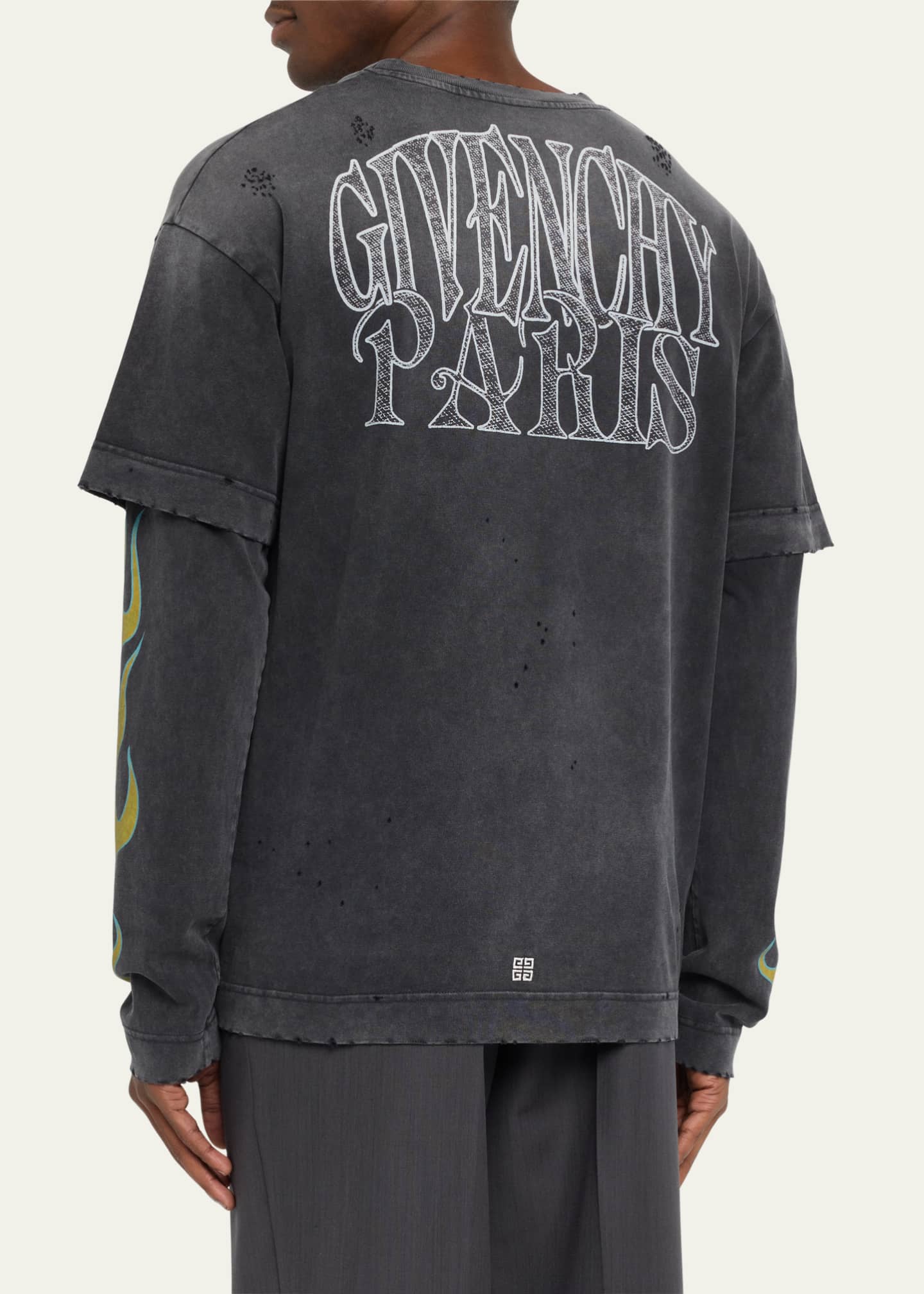 Givenchy Men's Faded Double-Layer Flame T-Shirt - Bergdorf Goodman