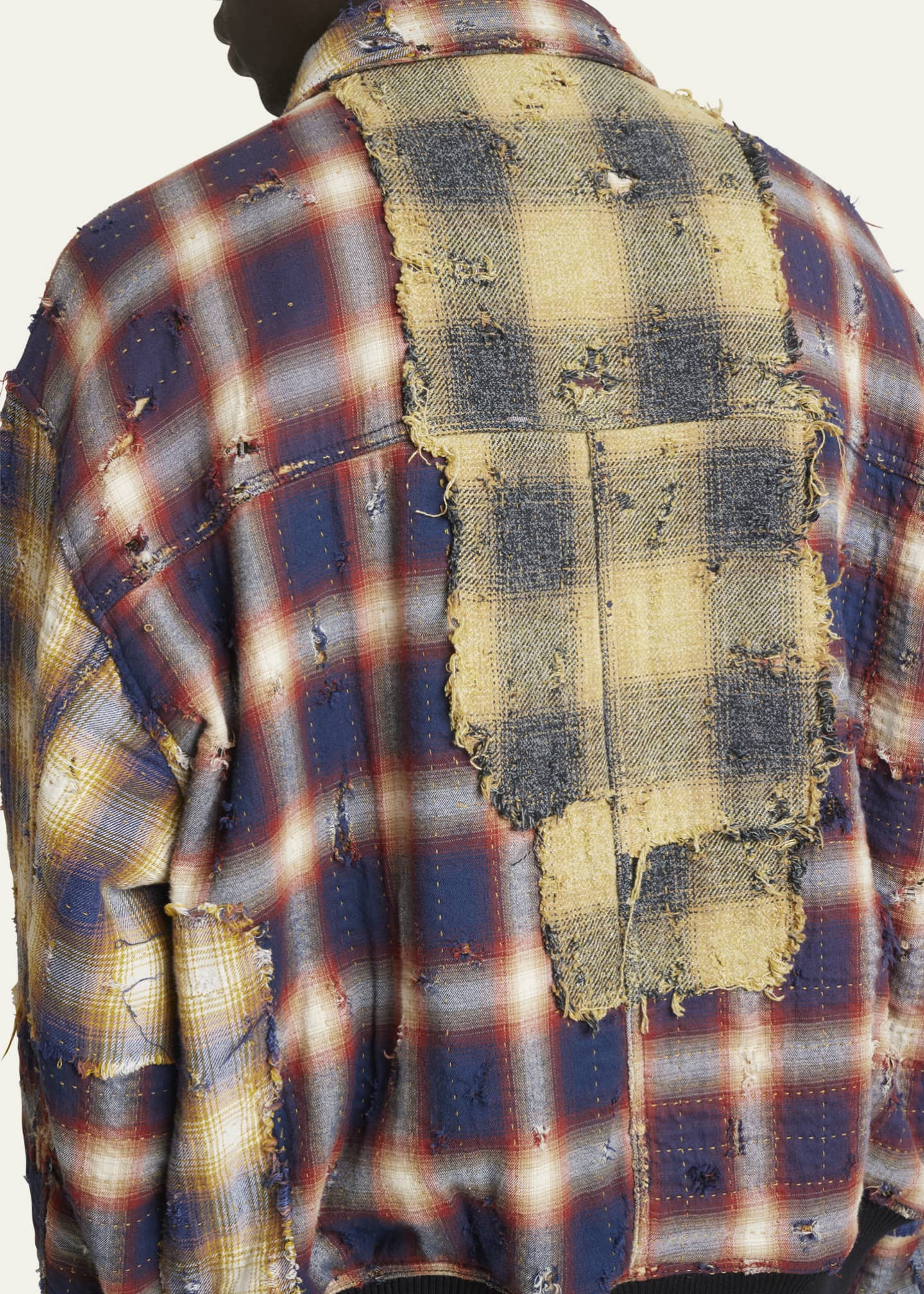 Givenchy Men's Patchwork Plaid Workwear Jacket - Bergdorf Goodman