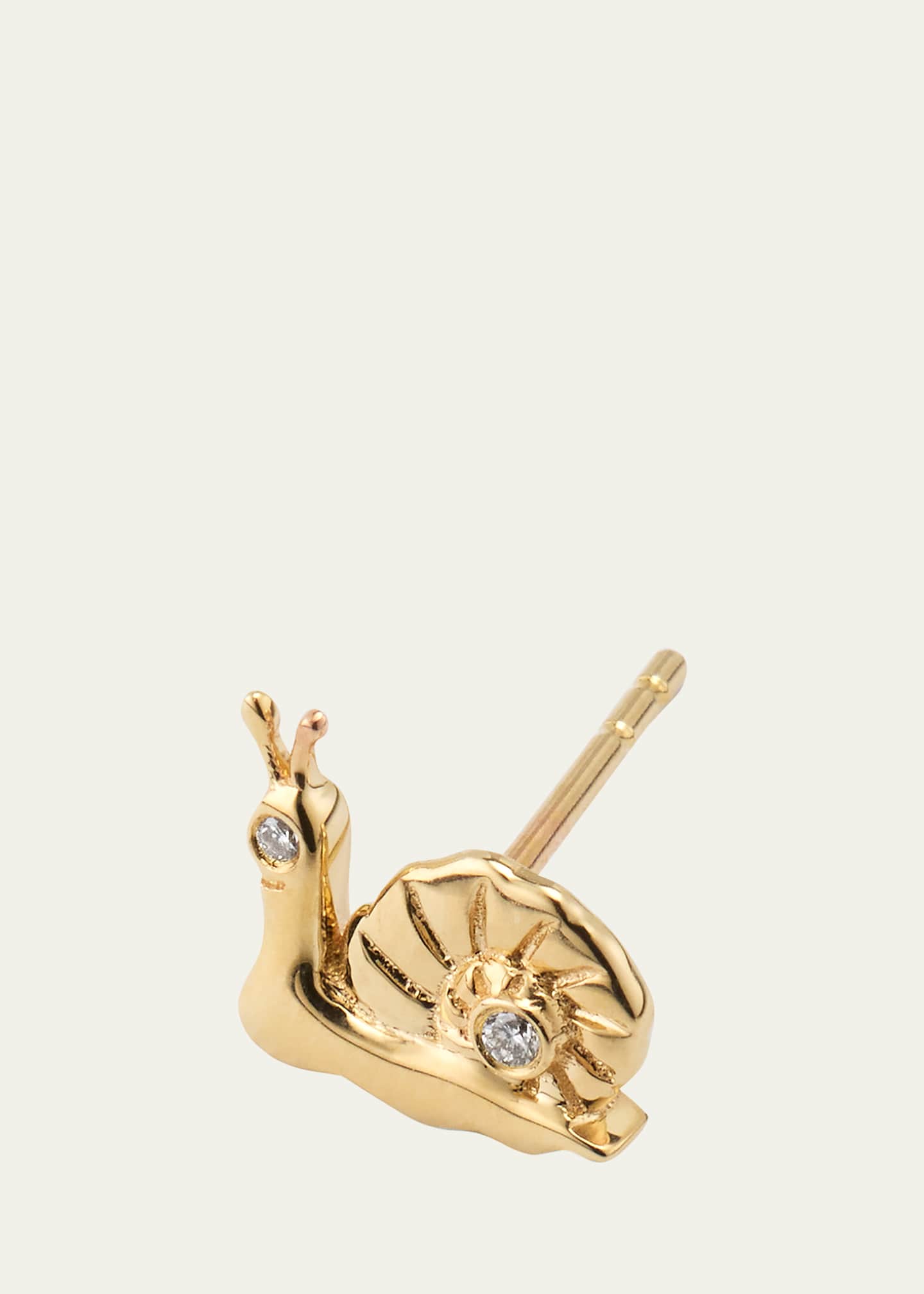 Sydney Evan 14k Diamond Small Snail Stud Earring, Single Left - Bergdorf Goodman