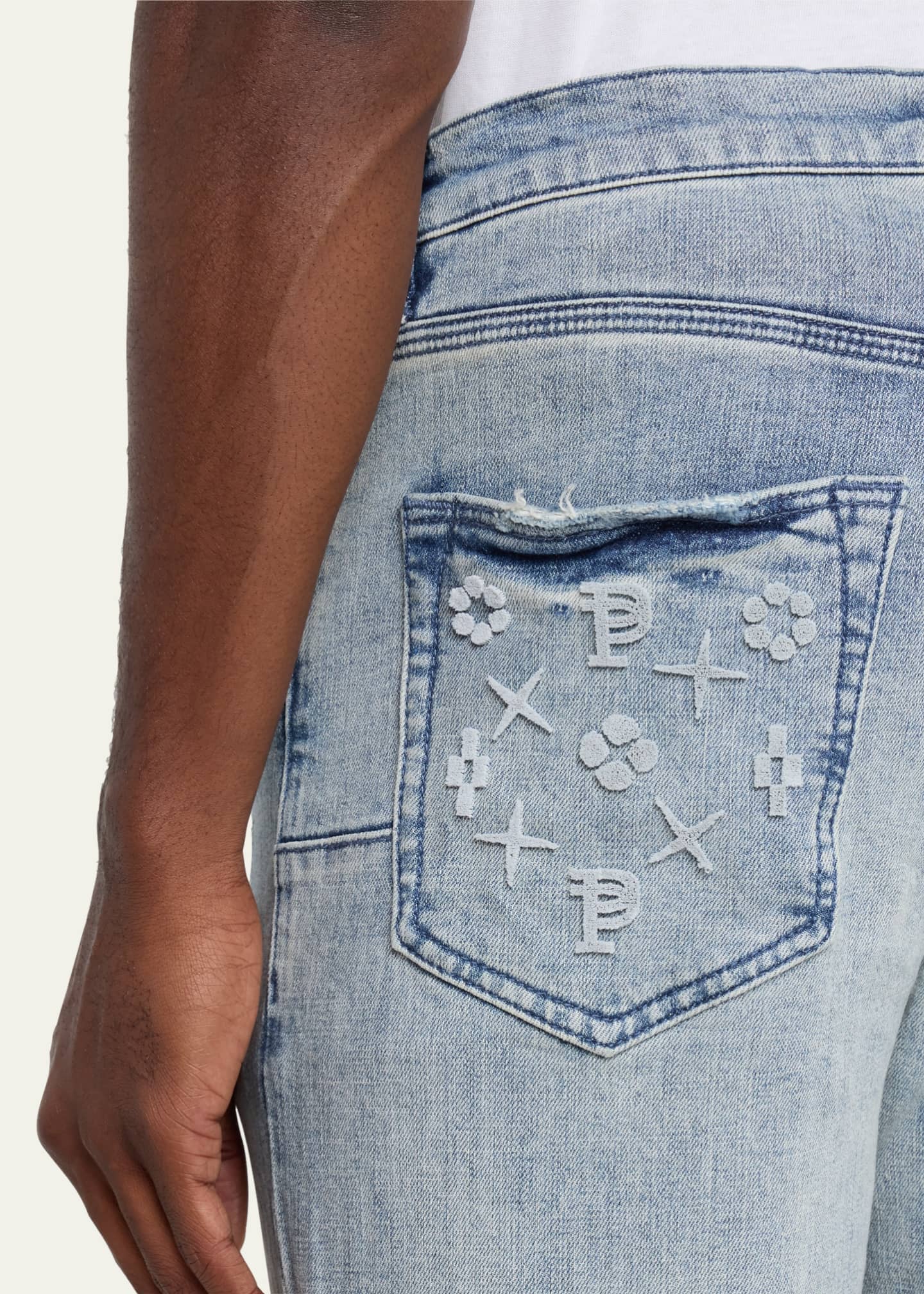 PURPLE Men's Tuffetage Monogram Jeans - Bergdorf Goodman