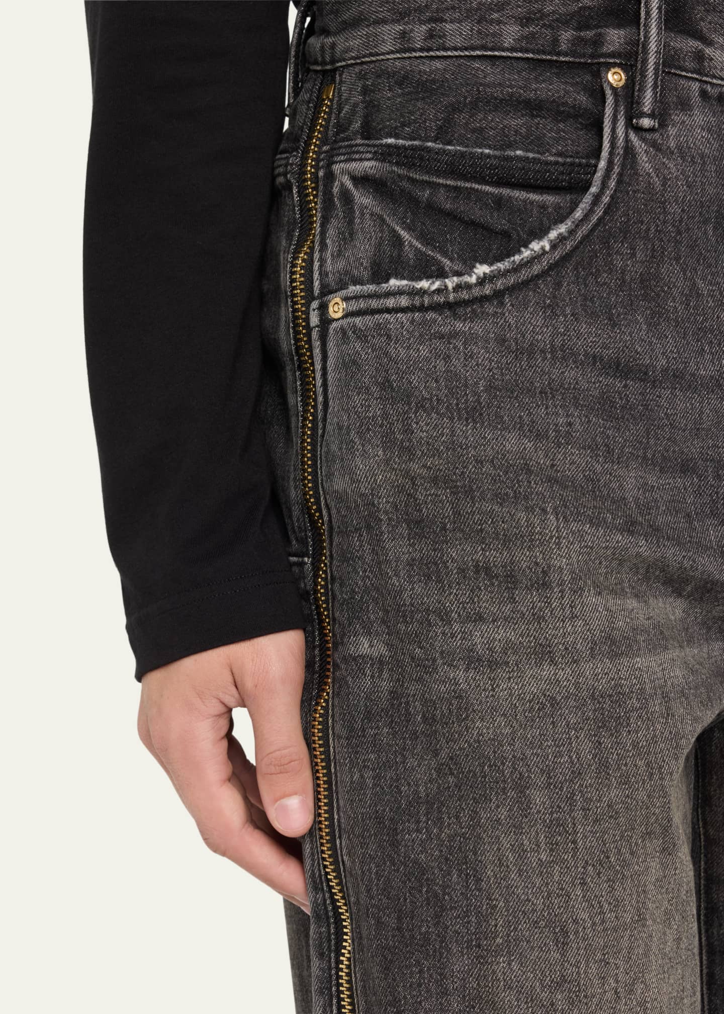 PURPLE Men's Wide-Leg Jeans with Side Zippers - Bergdorf Goodman