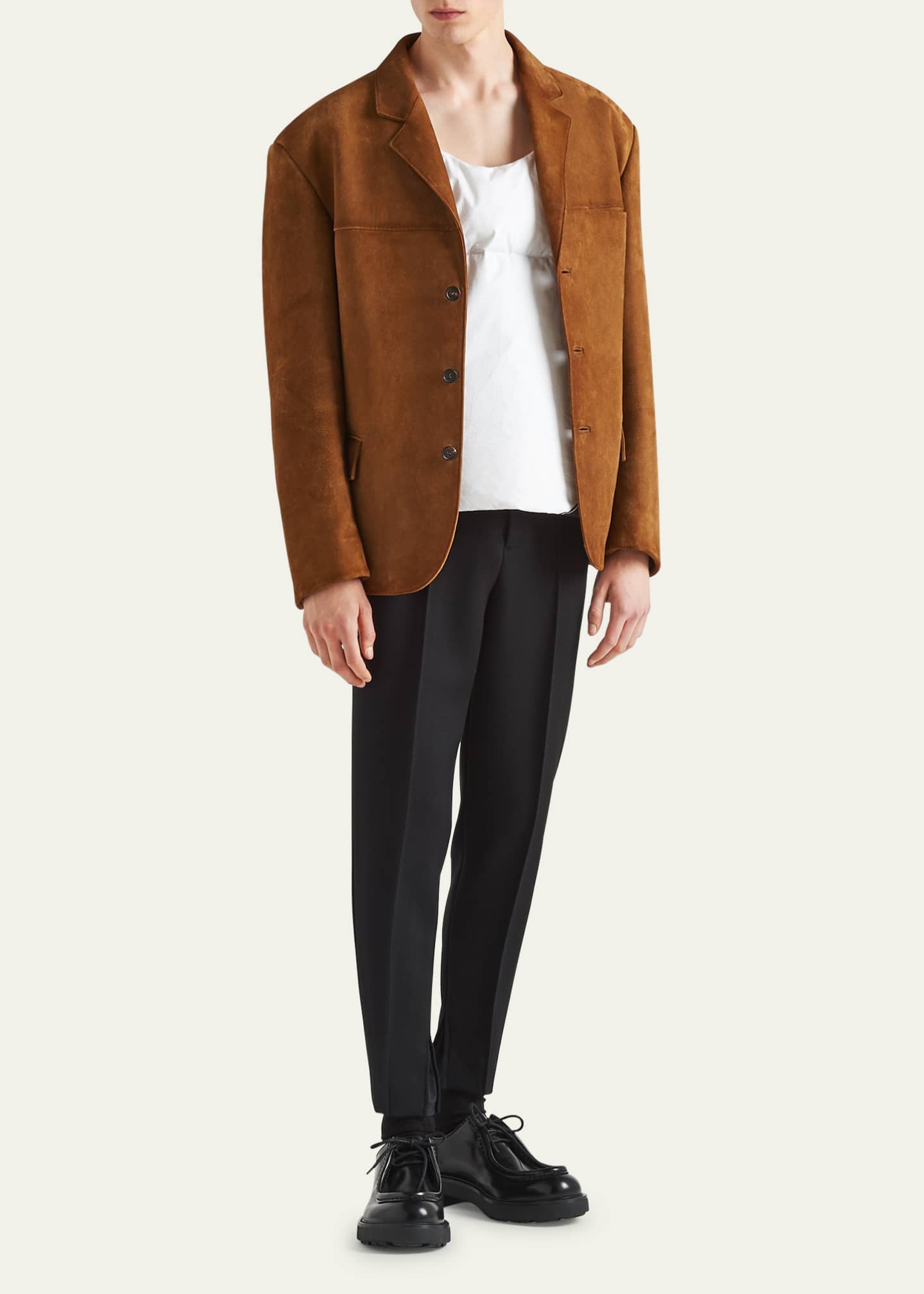 Prada Men's Waxed Suede Jacket - Bergdorf Goodman