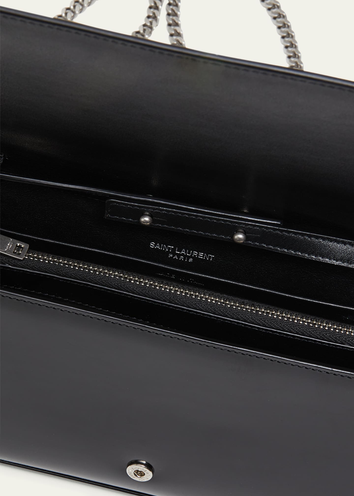 Saint Laurent Cassandre YSL Wallet on Chain in Patent Leather ...