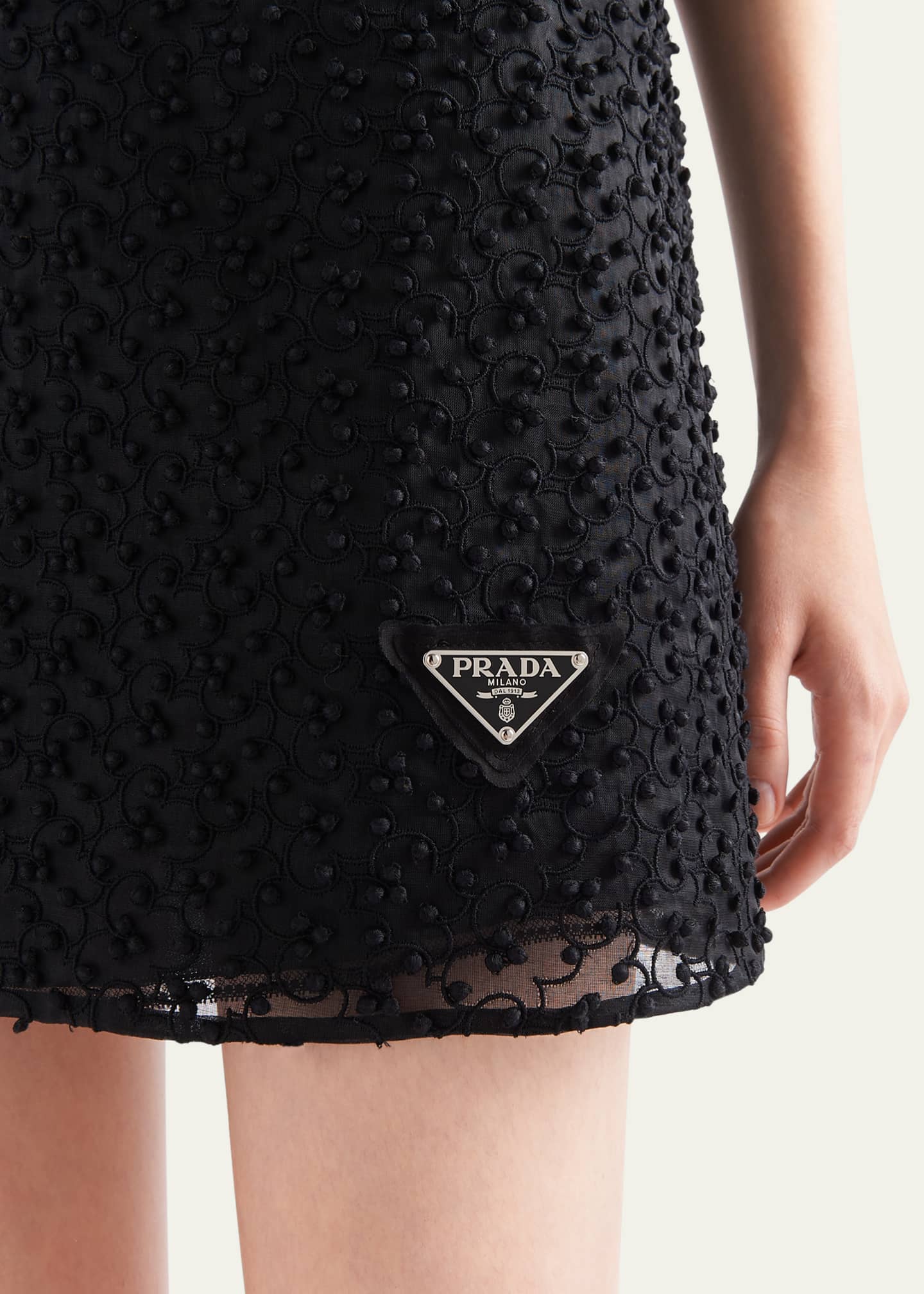 Prada Mini Shift Dress with Poplin Collar - Bergdorf Goodman