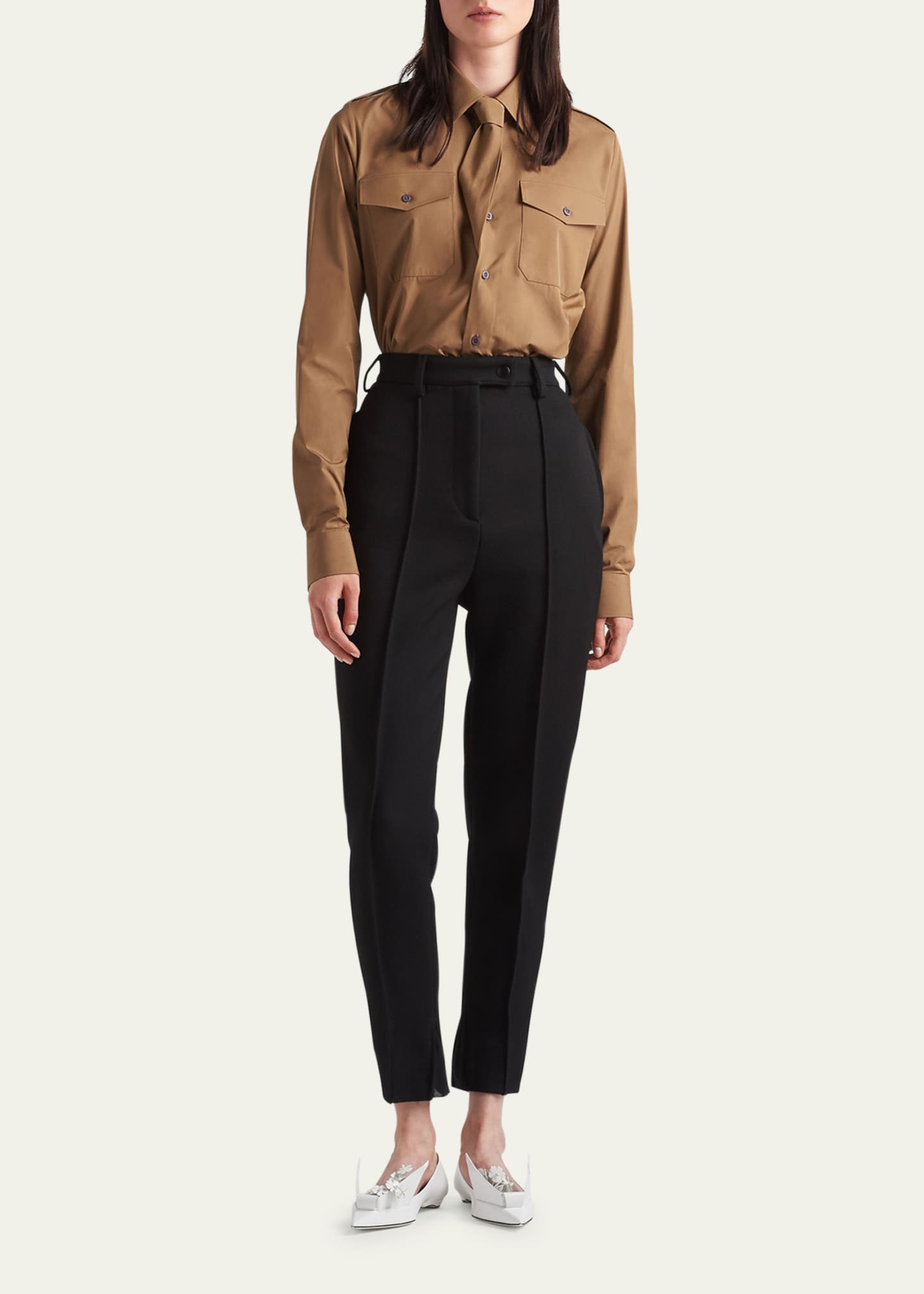 Prada Button Up Poplin Shirt - Bergdorf Goodman