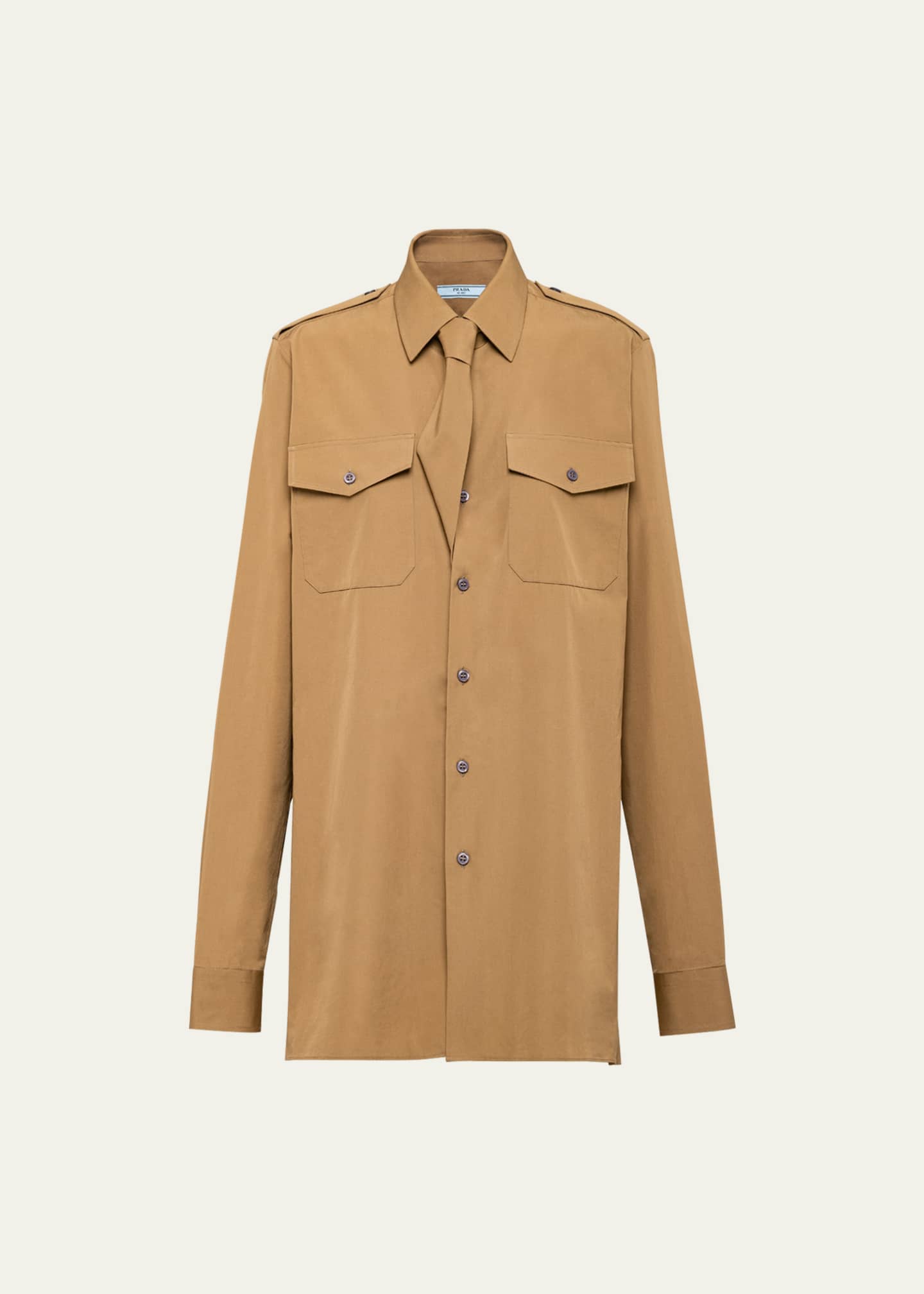Prada Button Up Poplin Shirt - Bergdorf Goodman