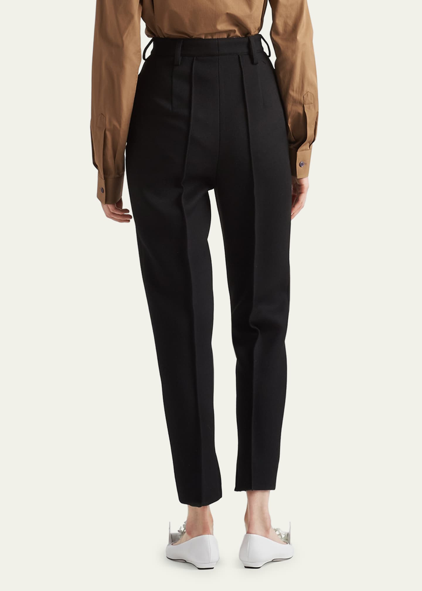 Prada Mesh Insert Wool Pants - Bergdorf Goodman