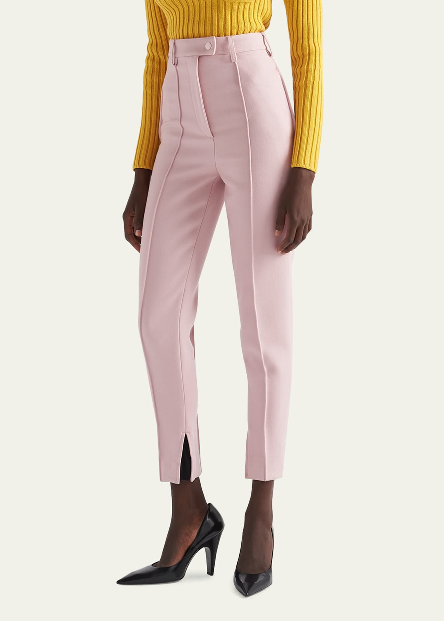 Prada Mesh Insert Wool Pants - Bergdorf Goodman