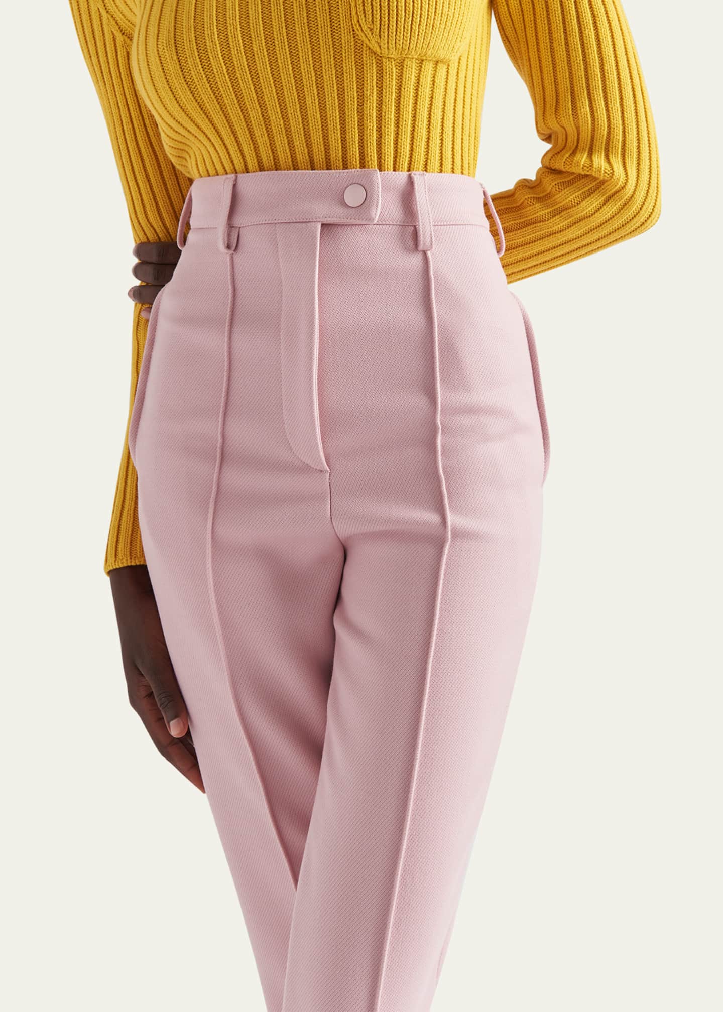 Prada Mesh Insert Wool Pants - Bergdorf Goodman
