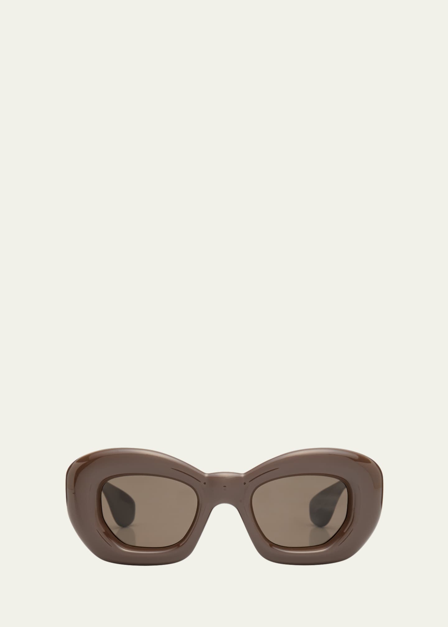 Loewe Inflated Brown Acetate Butterfly Sunglasses - Bergdorf Goodman