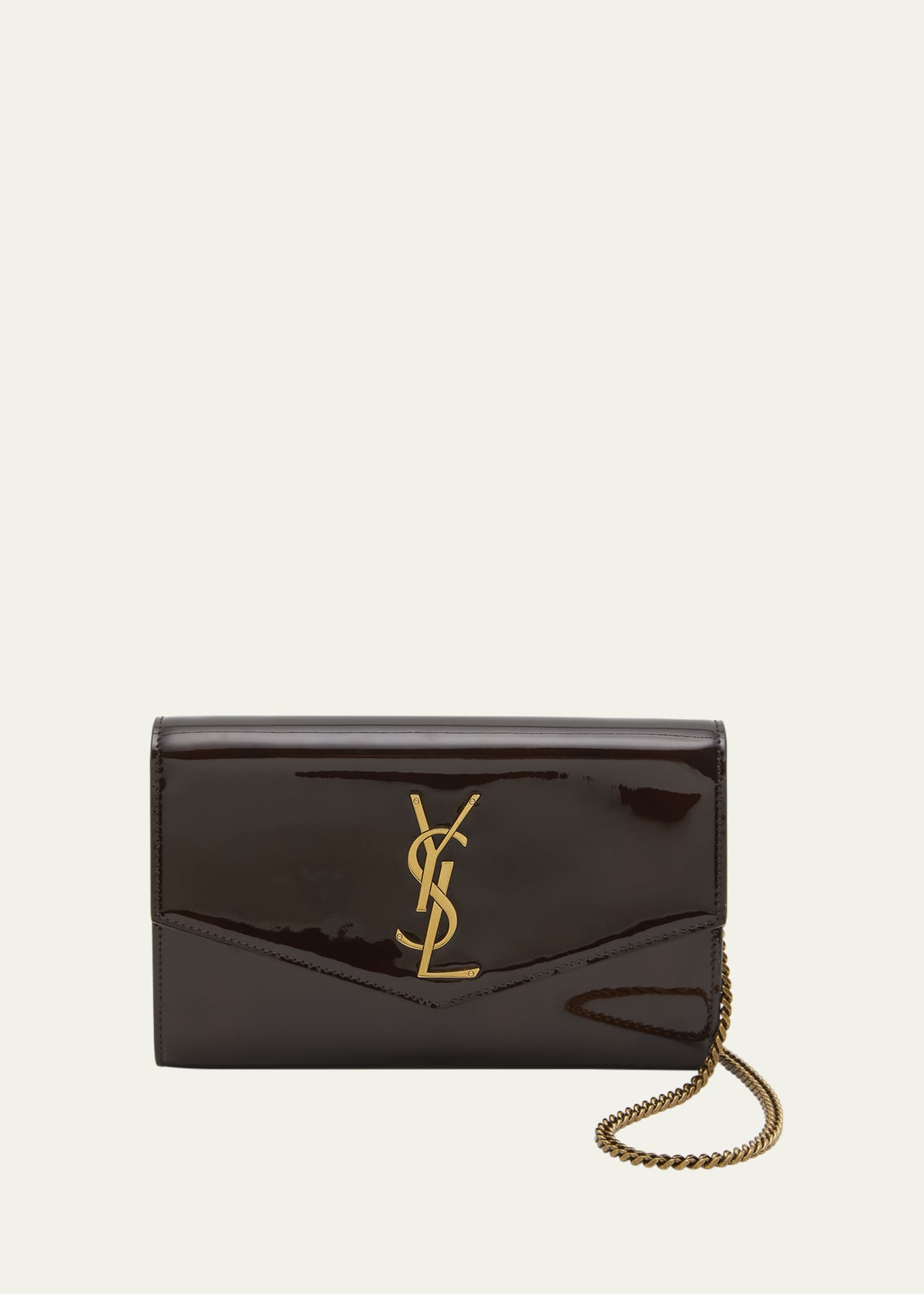 Saint Laurent Uptown YSL Patent Leather Wallet on Chain - Bergdorf Goodman