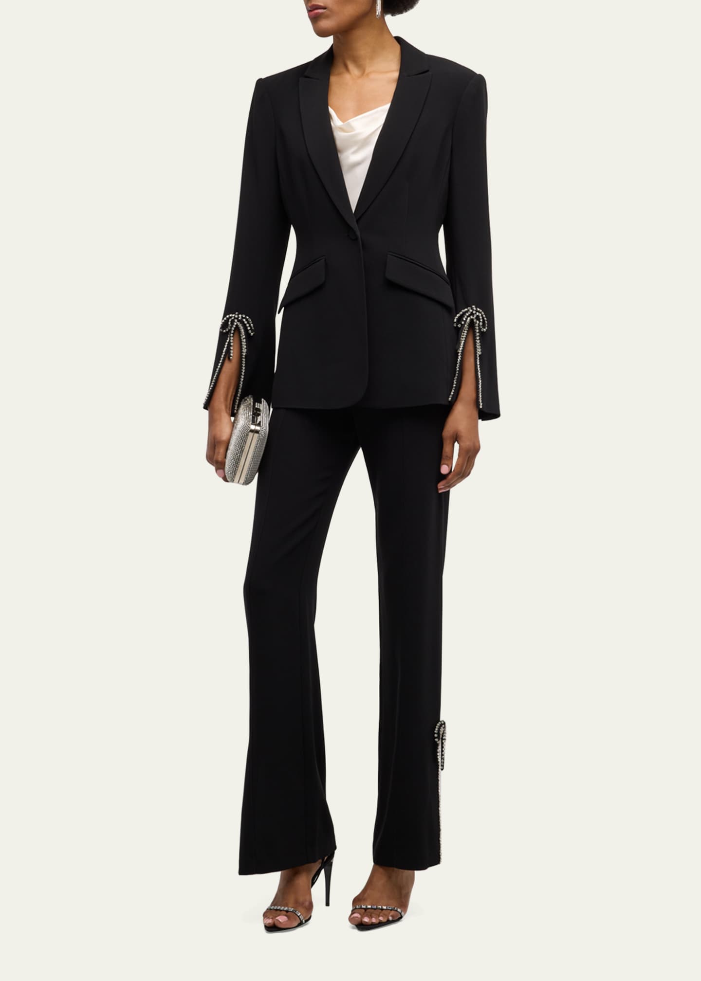 Cinq a Sept Cheyenne Rhinestone Bow Crepe Blazer - Bergdorf Goodman