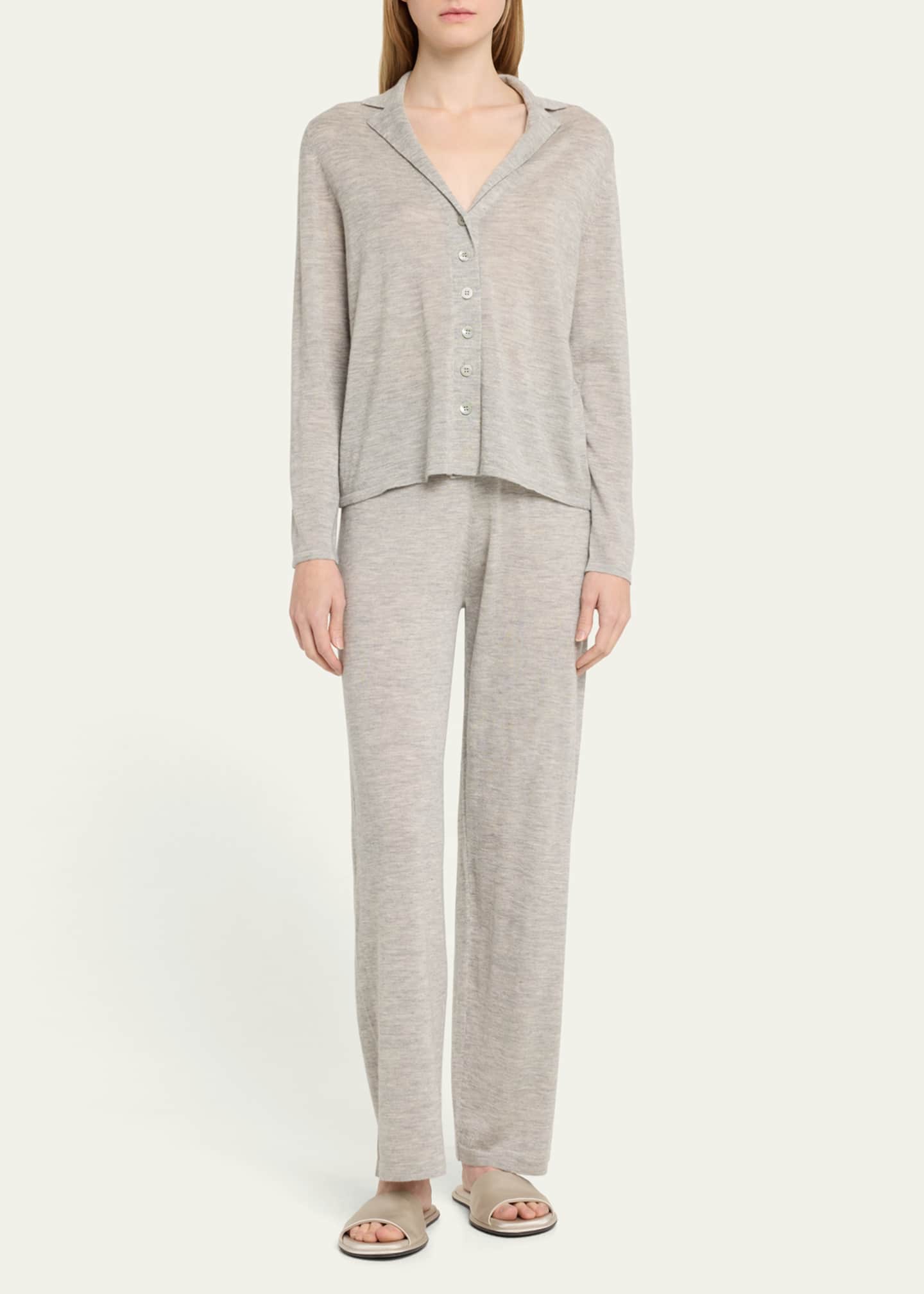 Arlotta Cashmere Cashmere Cropped Pajama Set - Bergdorf Goodman