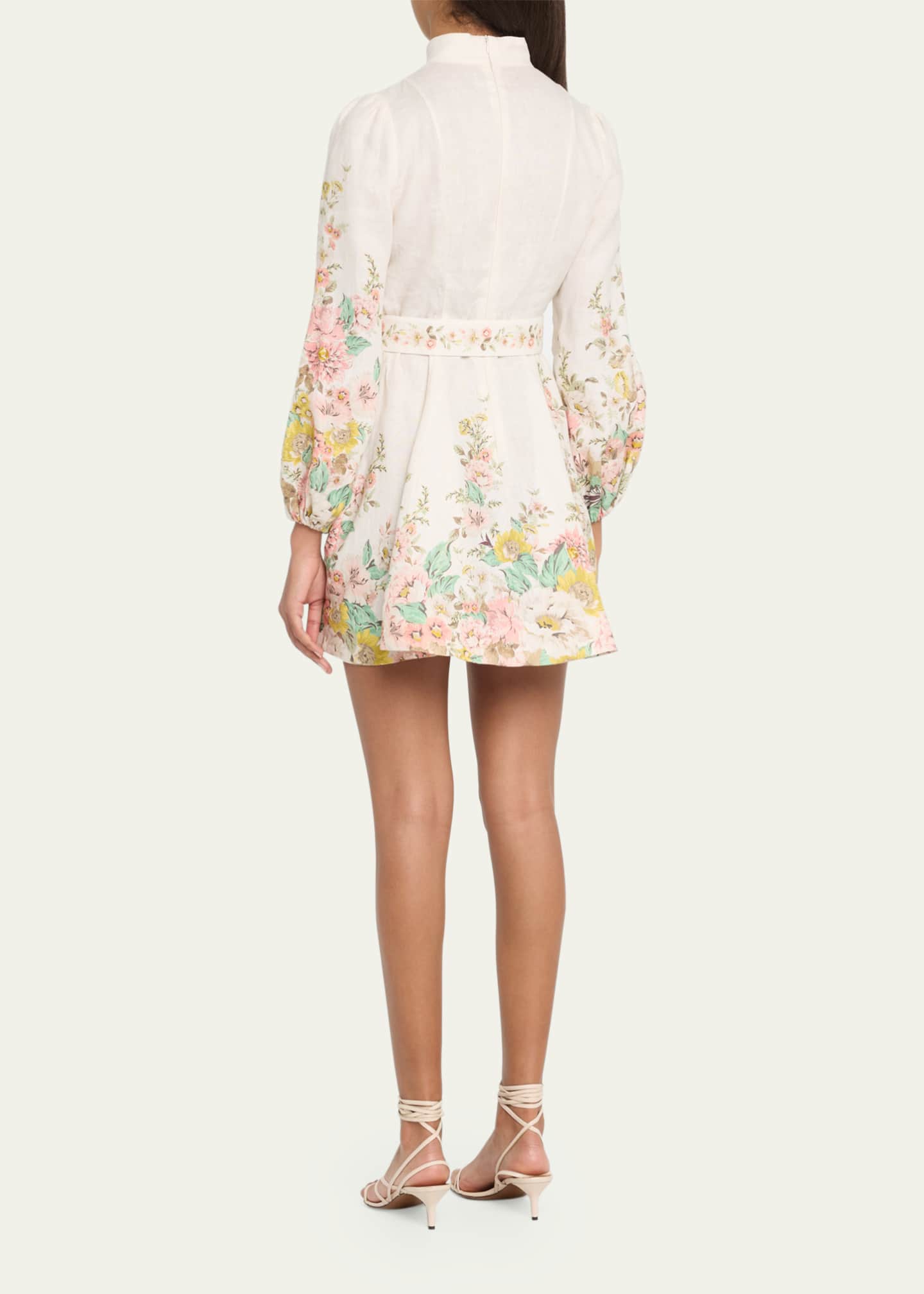 Zimmermann Matchmaker Floral Buttoned Mini Dress - Bergdorf Goodman