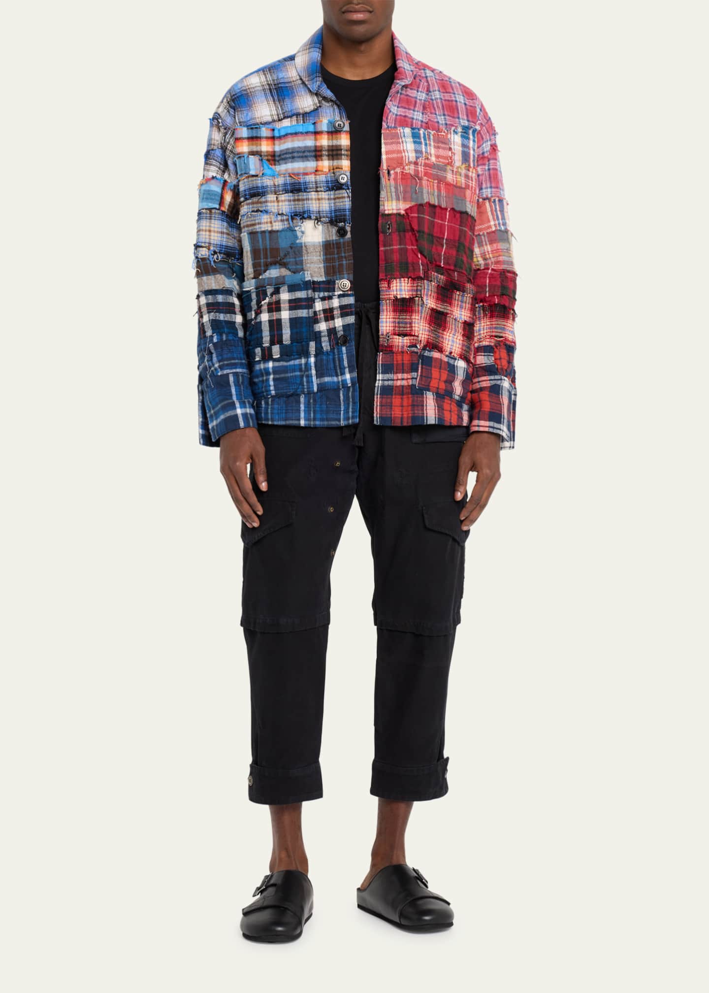 Greg Lauren Men's Multi-Plaid Patchwork Shirt - Bergdorf Goodman