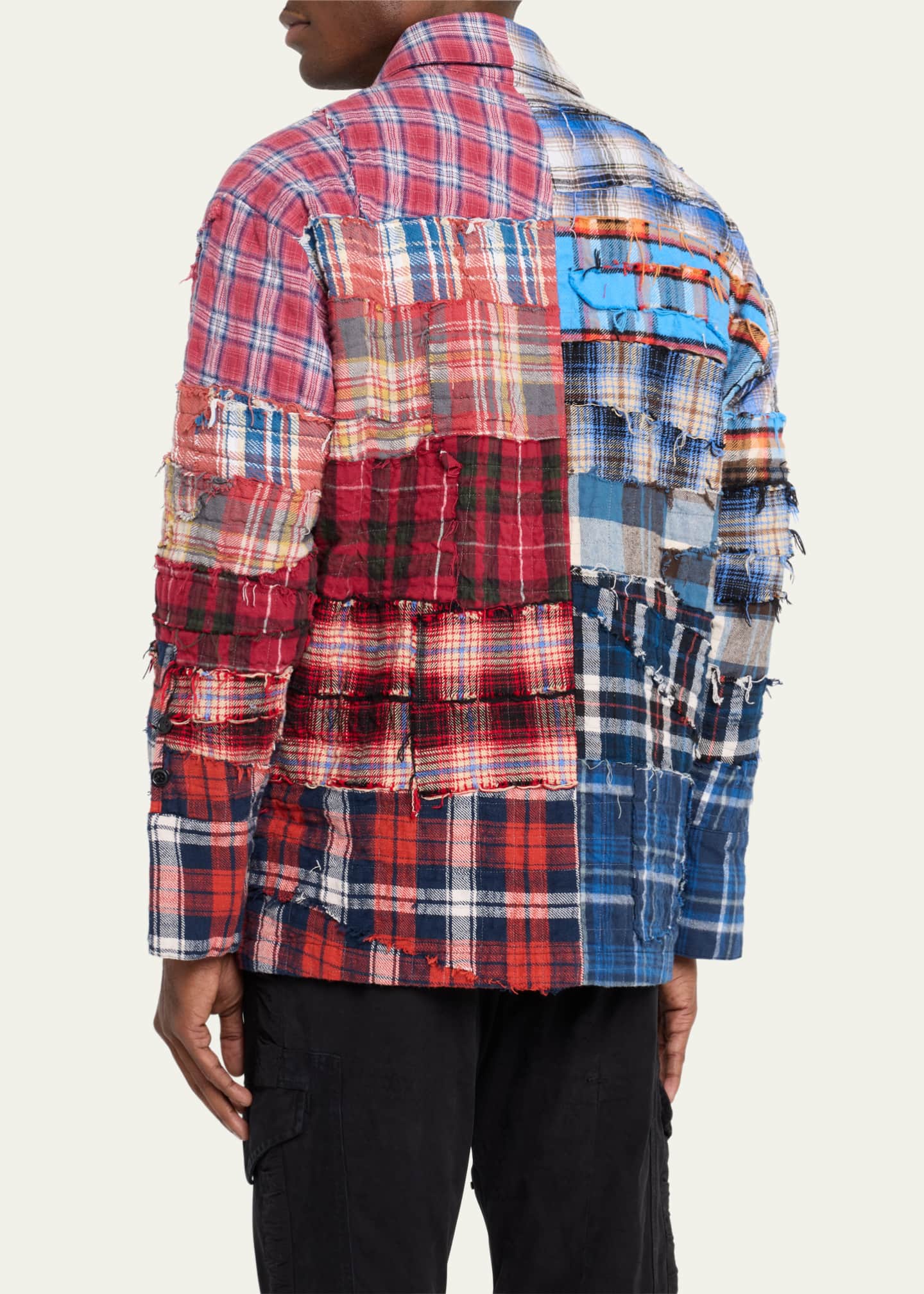 Greg Lauren Men's Multi-Plaid Patchwork Shirt - Bergdorf Goodman
