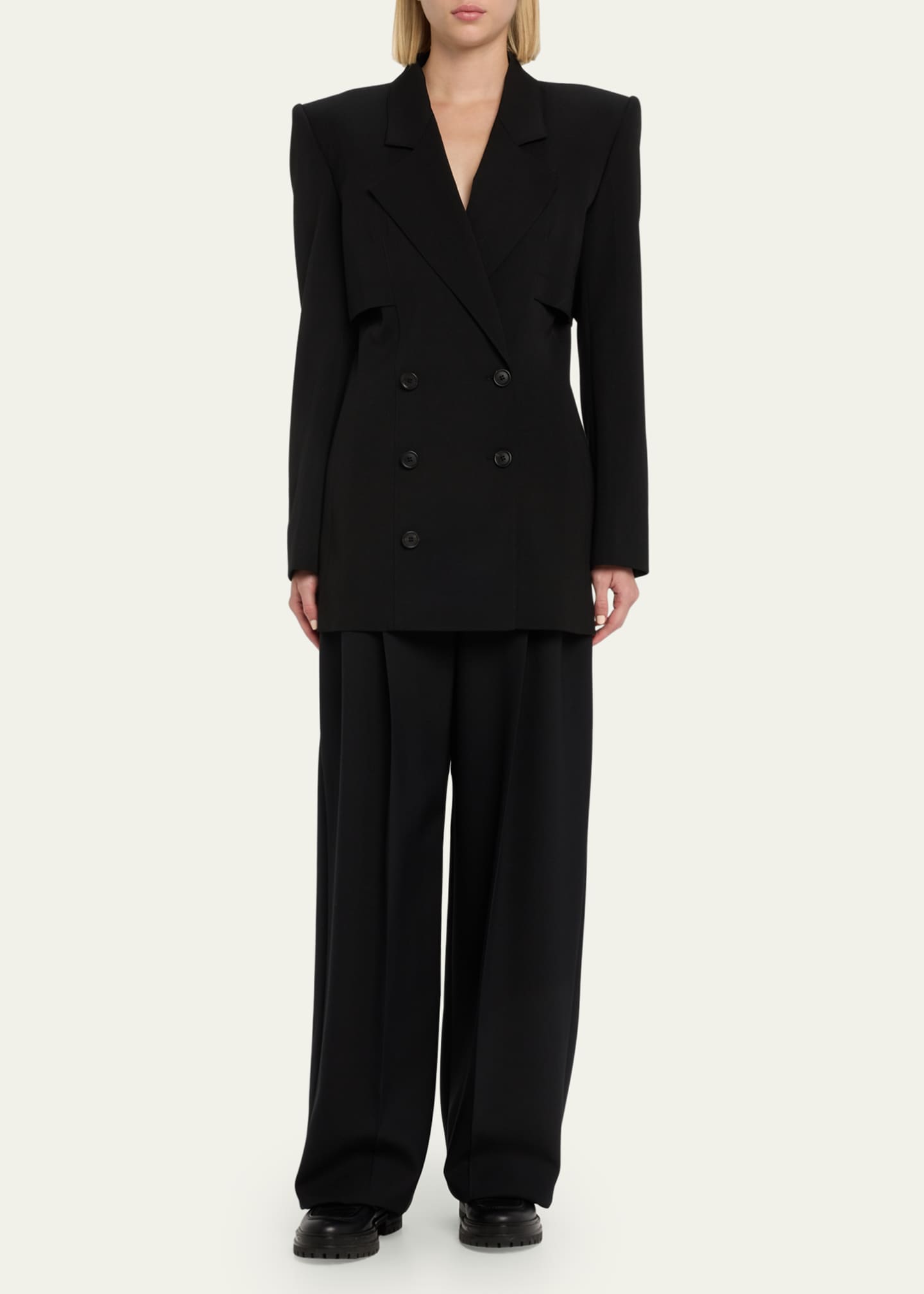 FRAME Double-Breasted Storm Flap Blazer - Bergdorf Goodman