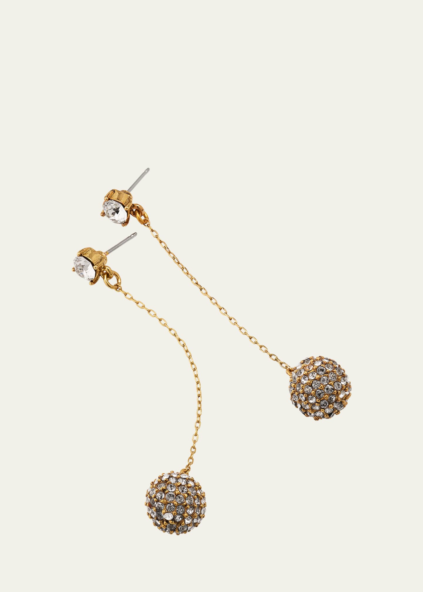 Oscar de la Renta Crystal Pave Ball Drop Earrings - Bergdorf Goodman