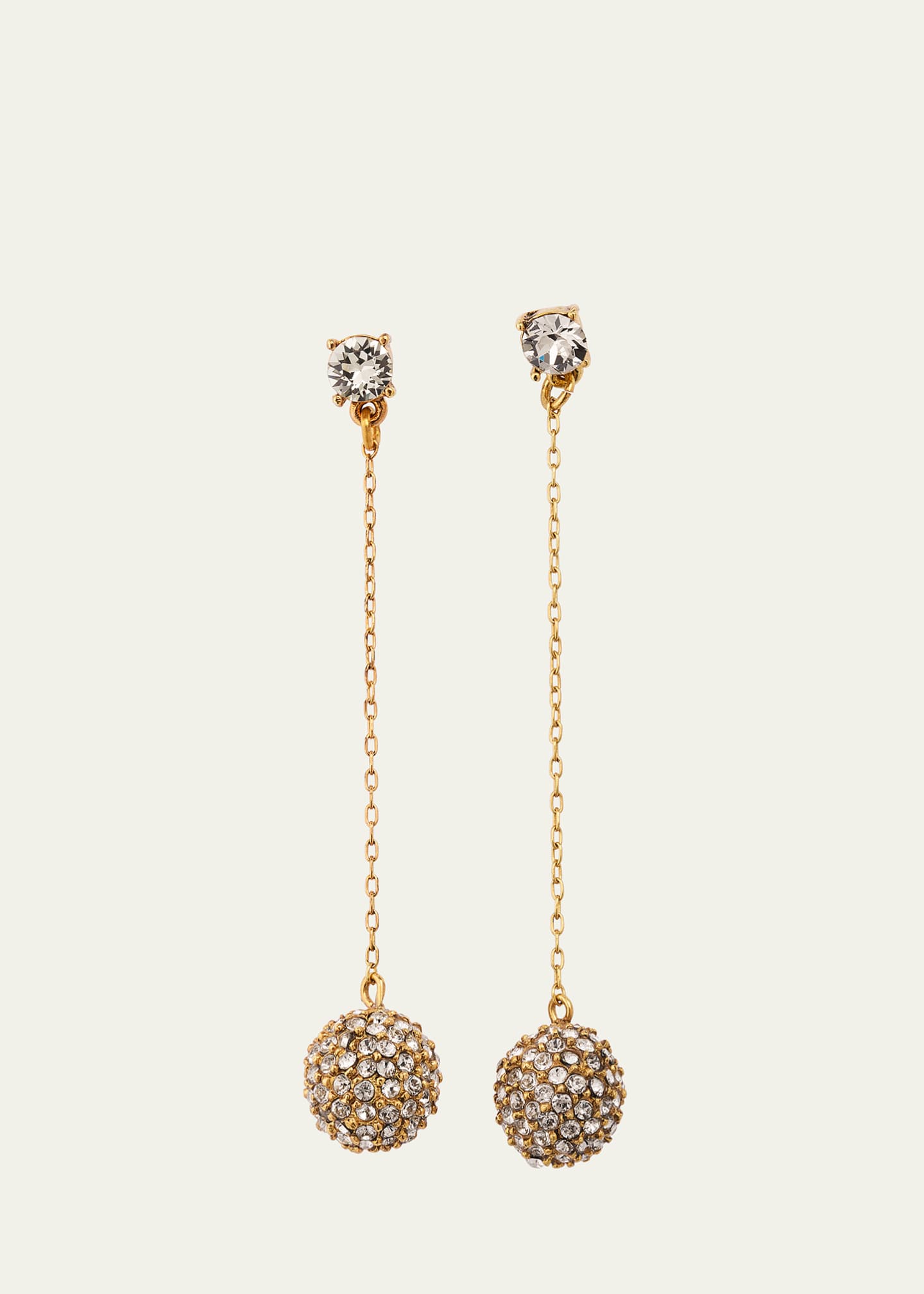 Oscar de la Renta Crystal Pave Ball Drop Earrings - Bergdorf Goodman