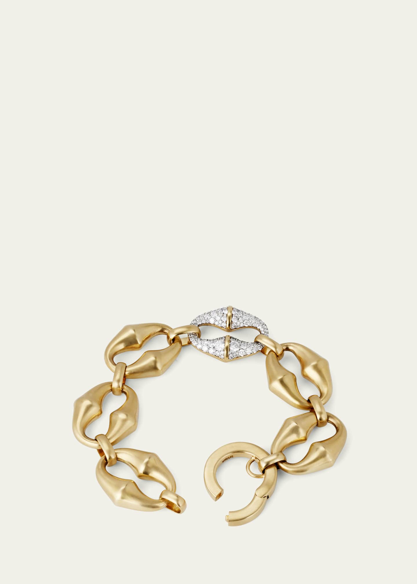 Vram Yellow Gold Chrona Link Bracelet With Diamonds, Size M - Bergdorf ...