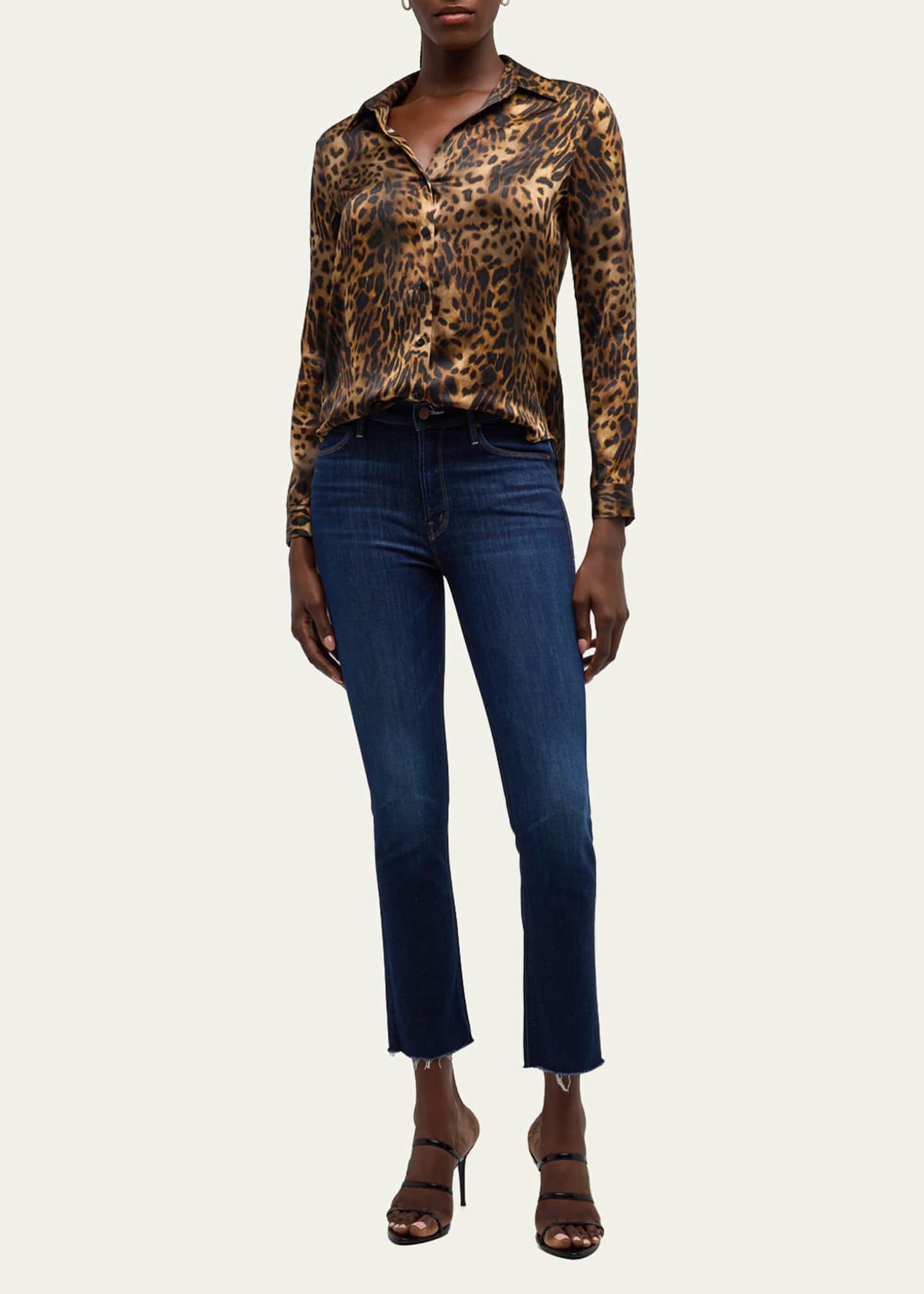 L'Agence Tyler Leopard-Print Silk Blouse - Bergdorf Goodman