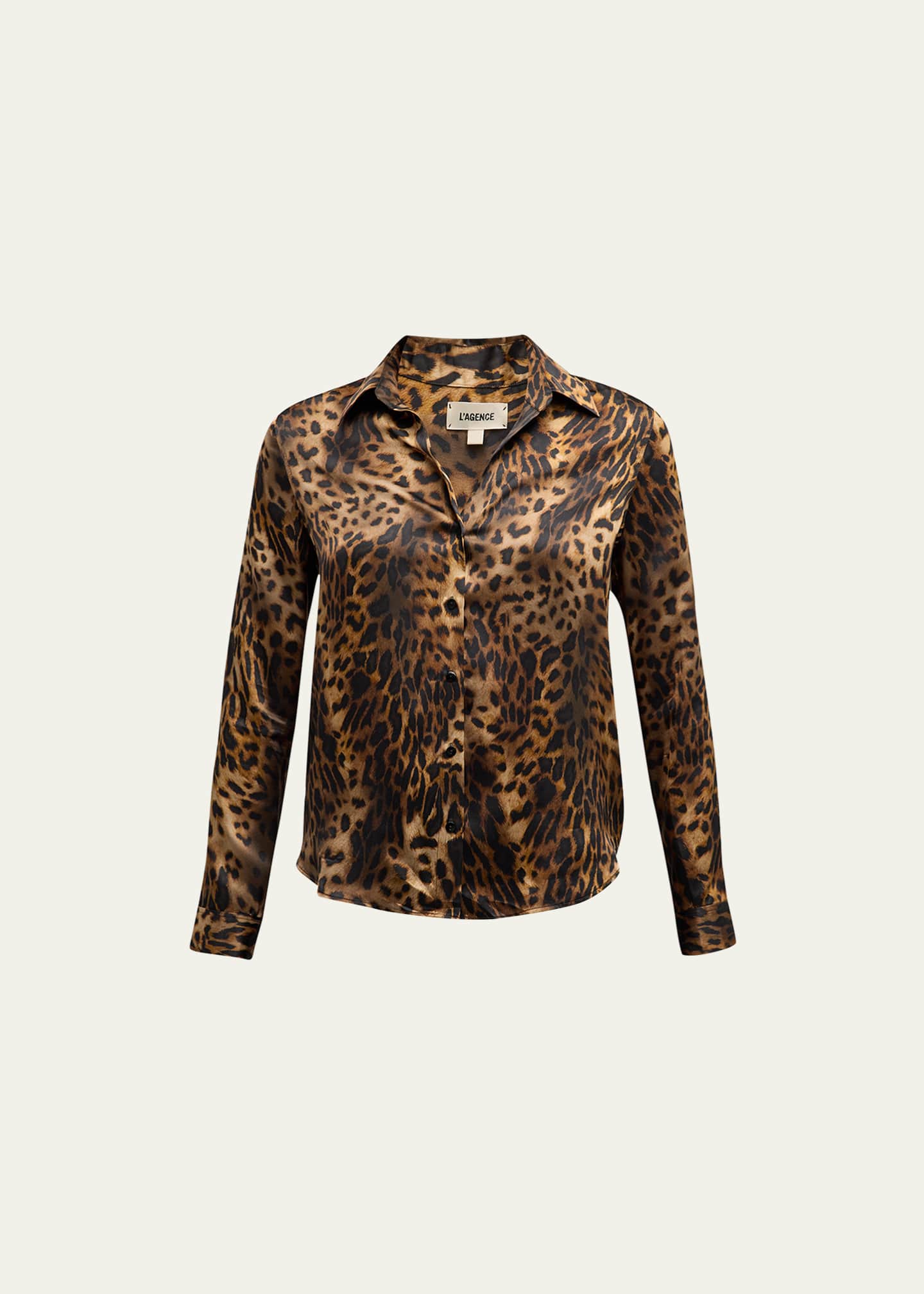 L'Agence Tyler Leopard-Print Silk Blouse - Bergdorf Goodman
