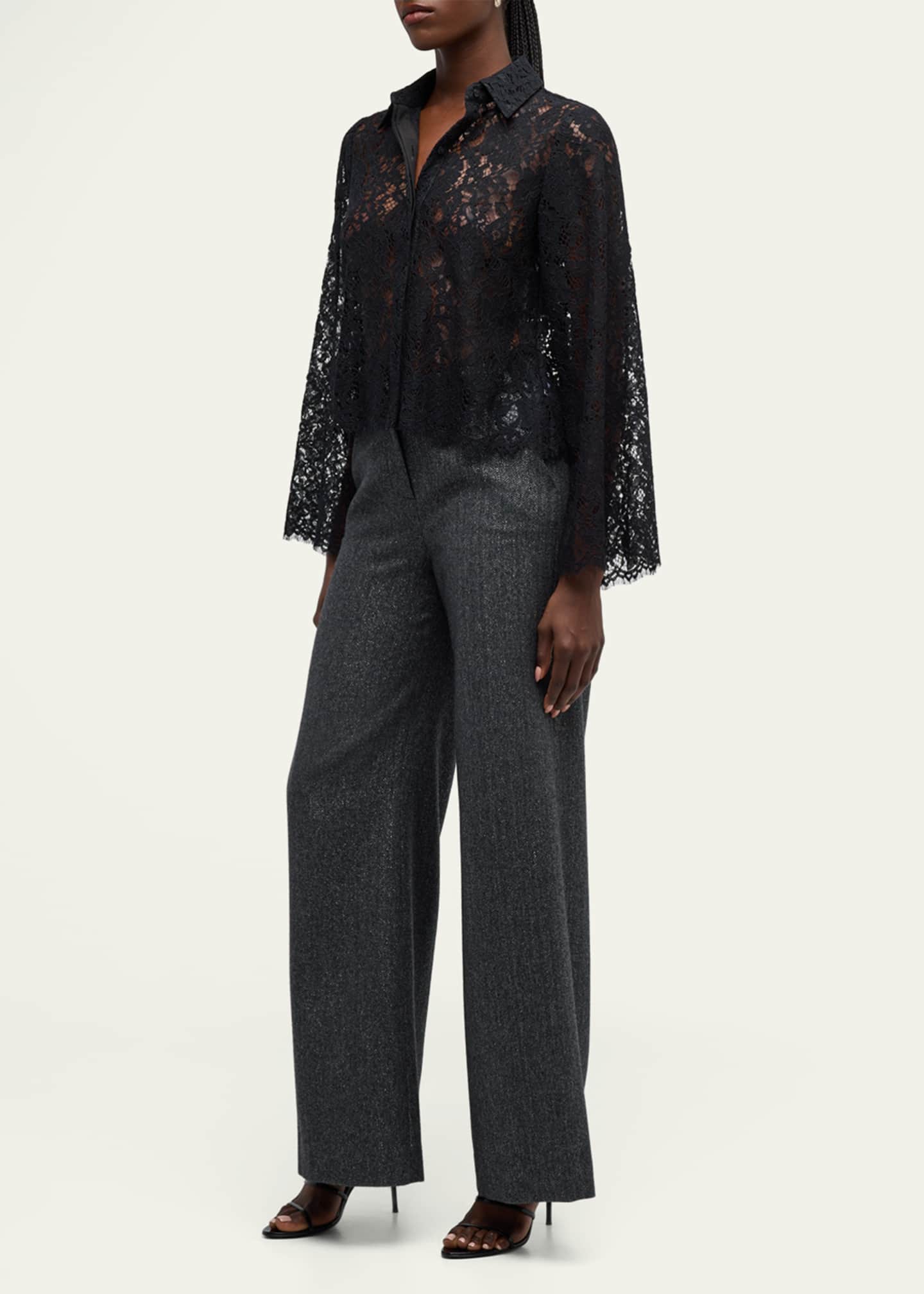 L'Agence Pilar Mid-Rise Metallic Herringbone Wide-Leg Pants - Bergdorf ... L'Agence Pilar Mid-Rise Metallic Herringbone Wide-Leg Pants - Bergdorf ...