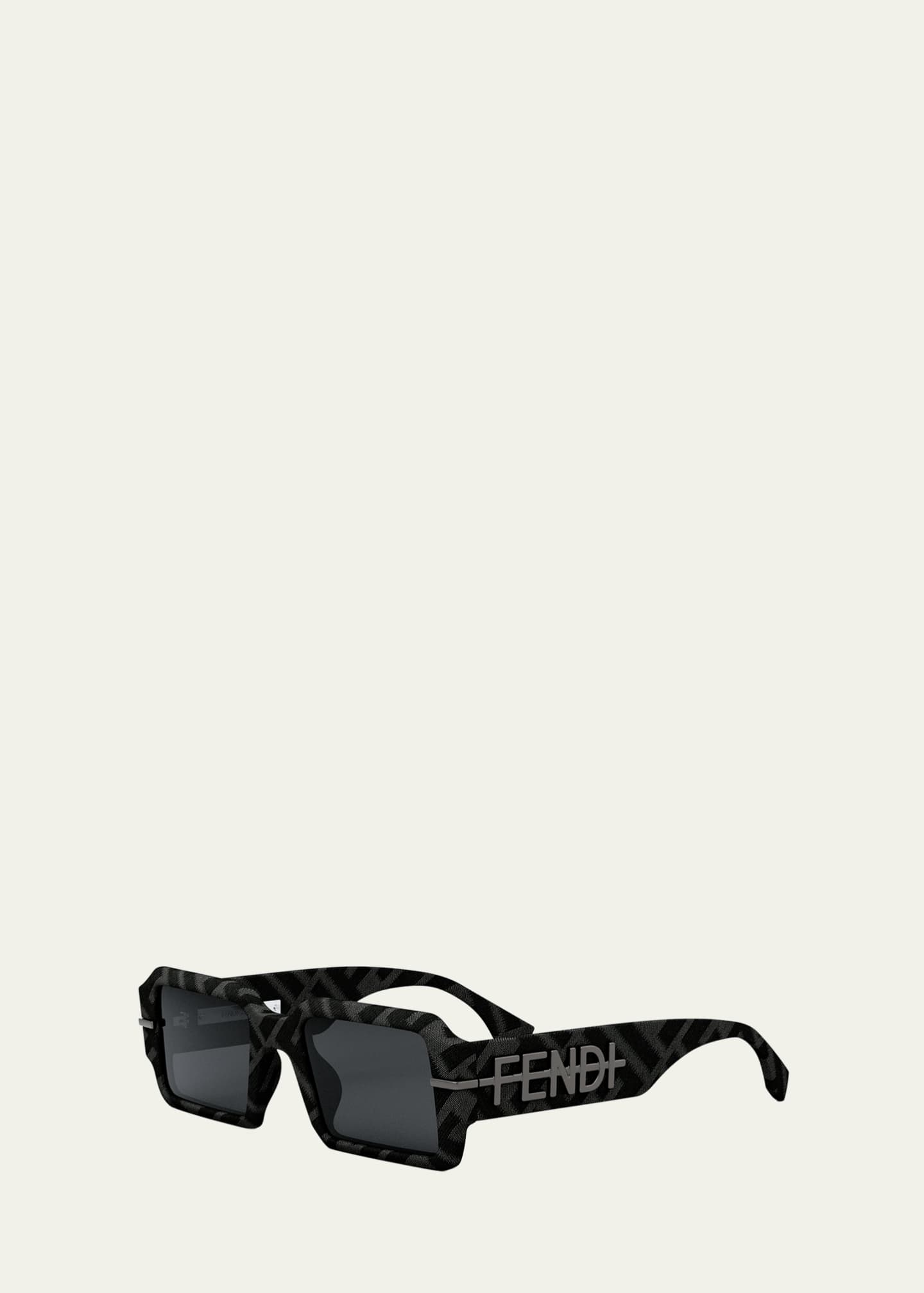 Fendi Men's Fendigraphy FF Fabric Rectangle Sunglasses - Bergdorf Goodman
