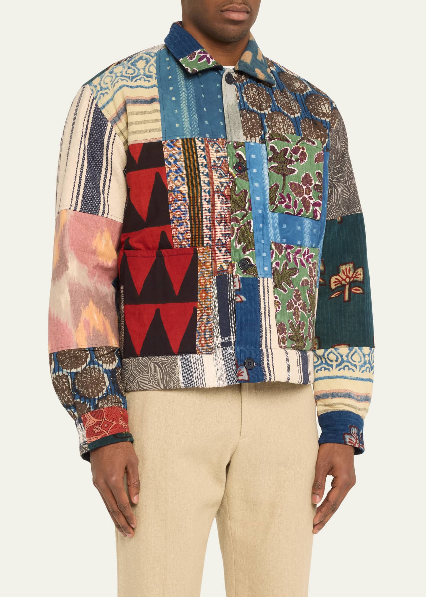 KARDO Men's Multi-Pattern Patchwork Chore Jacket - Bergdorf Goodman