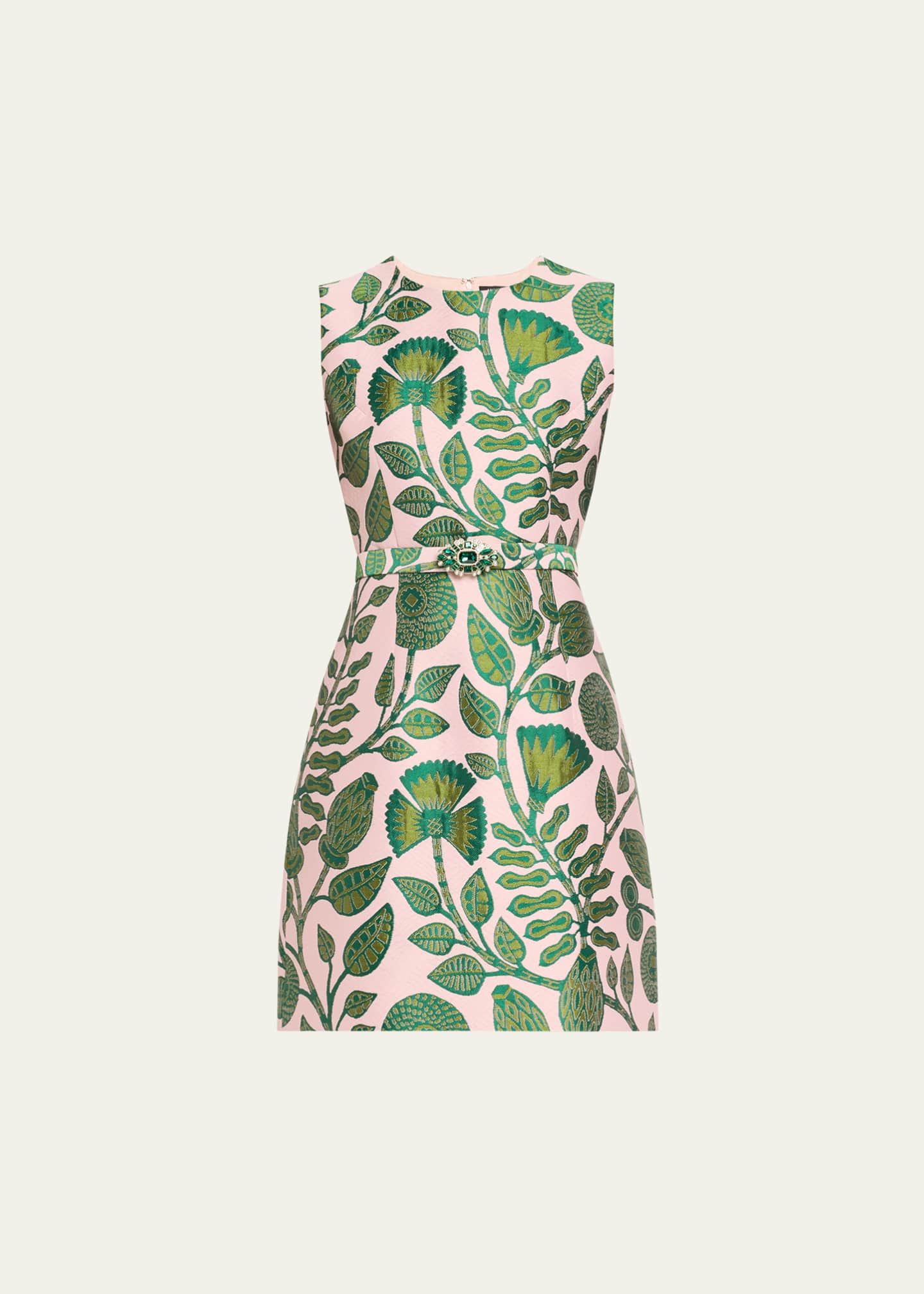 Andrew Gn Leaf Print Mini Dress - Bergdorf Goodman