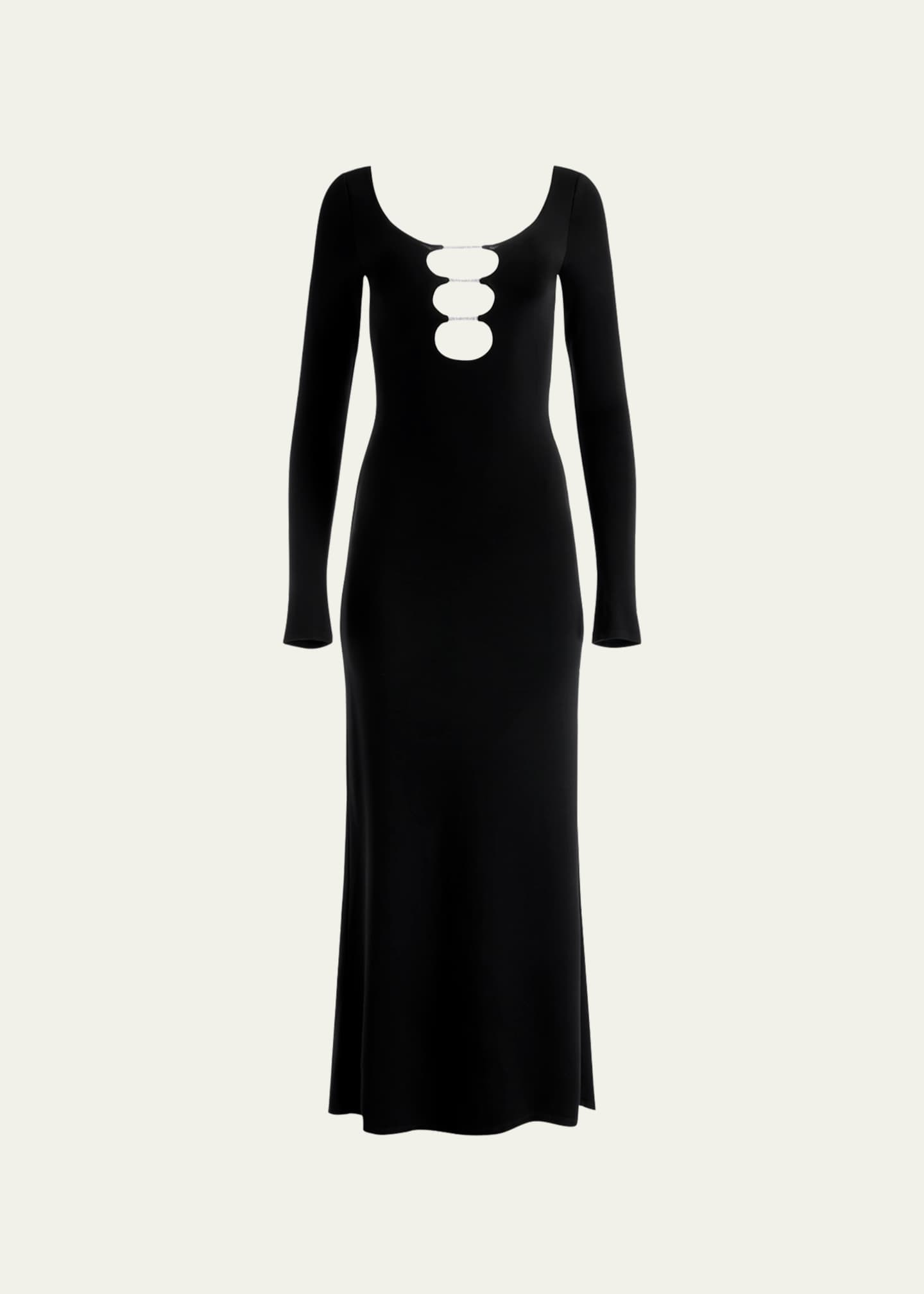 Alice + Olivia Kalena Scoop-Neck Long-Sleeve Cutout Maxi Dress - Bergdorf Goodman
