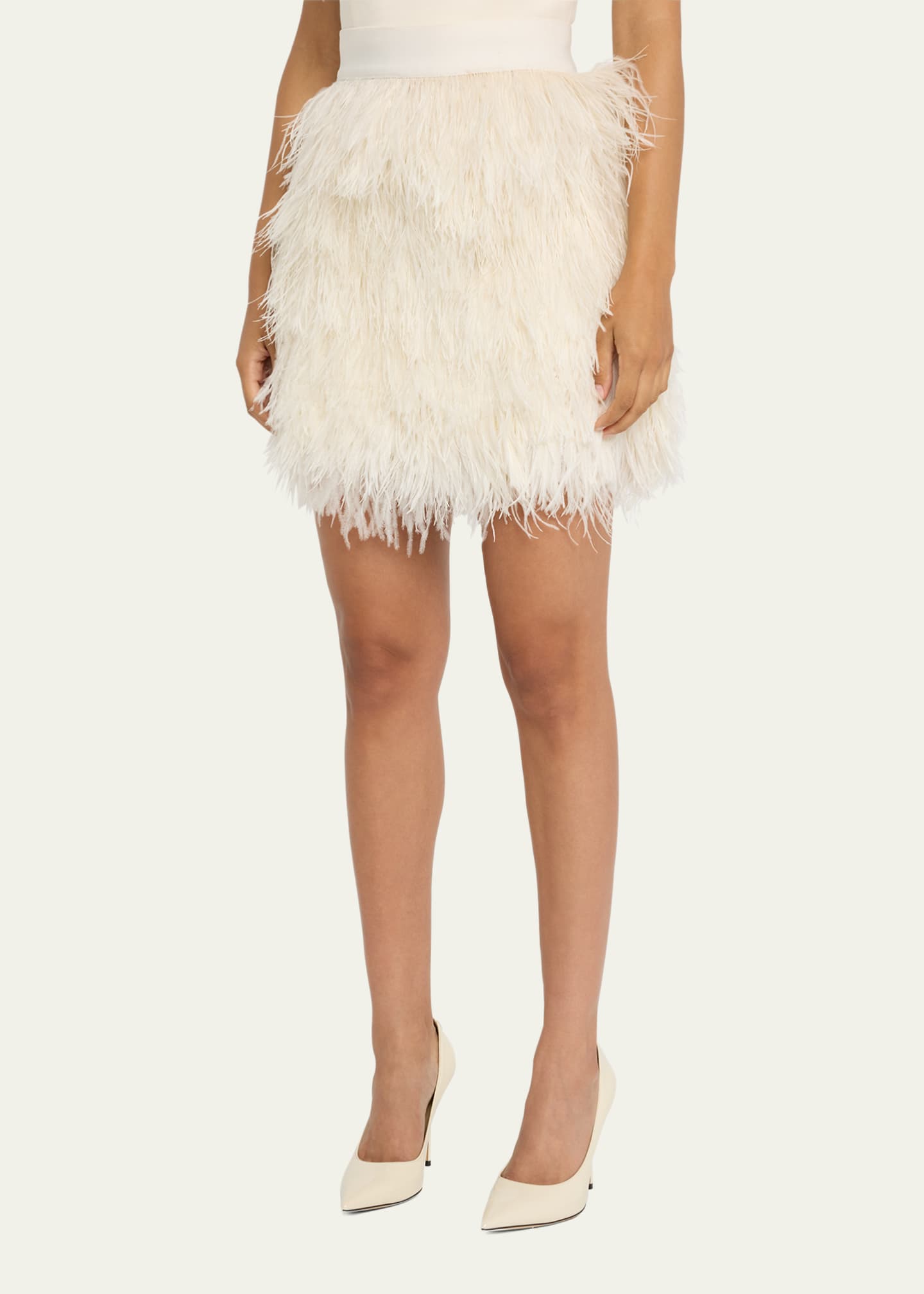 Alice + Olivia Cina Feather Mini Skirt - Bergdorf Goodman