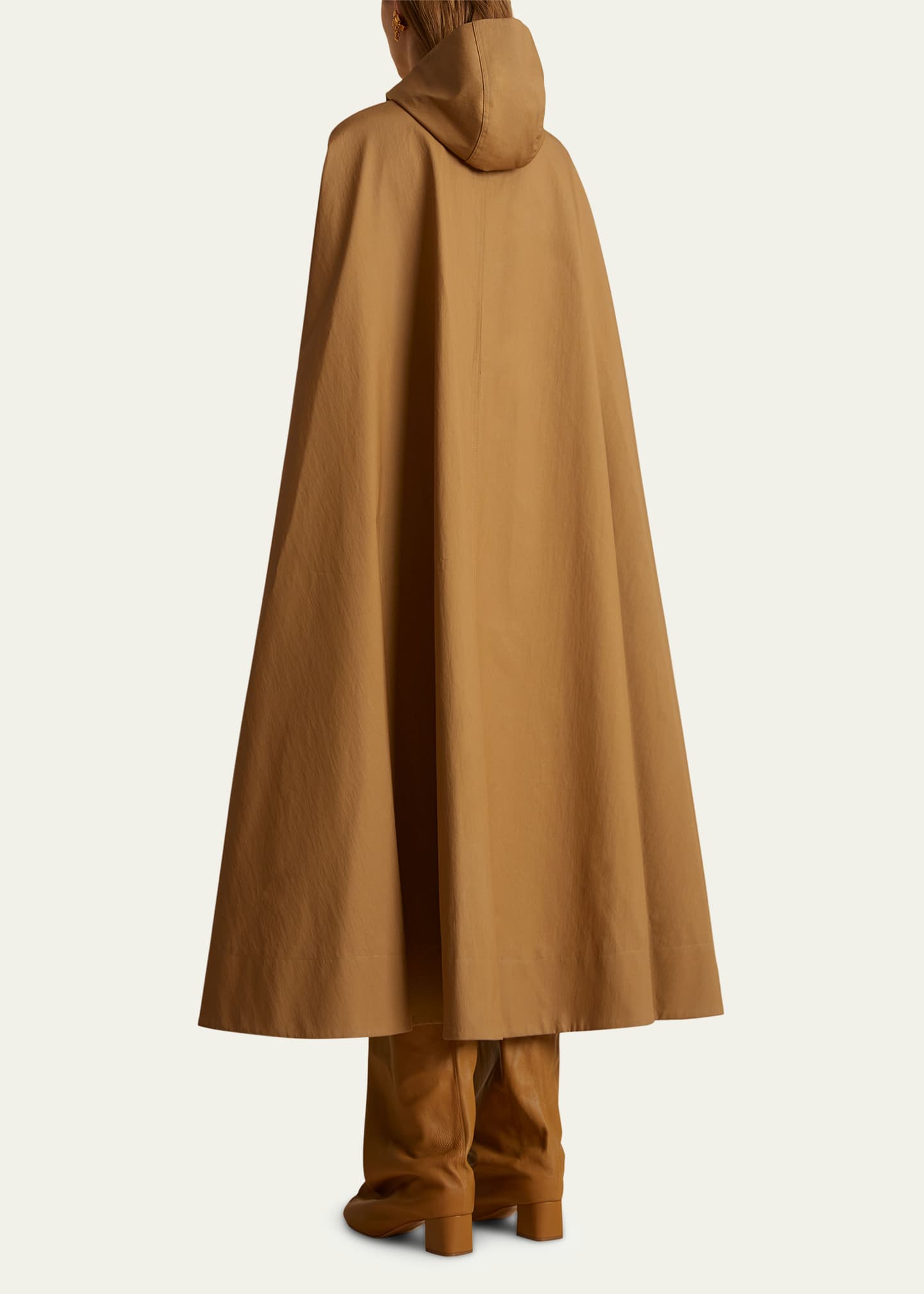 Khaite Roygen Hooded Twill Cape - Bergdorf Goodman