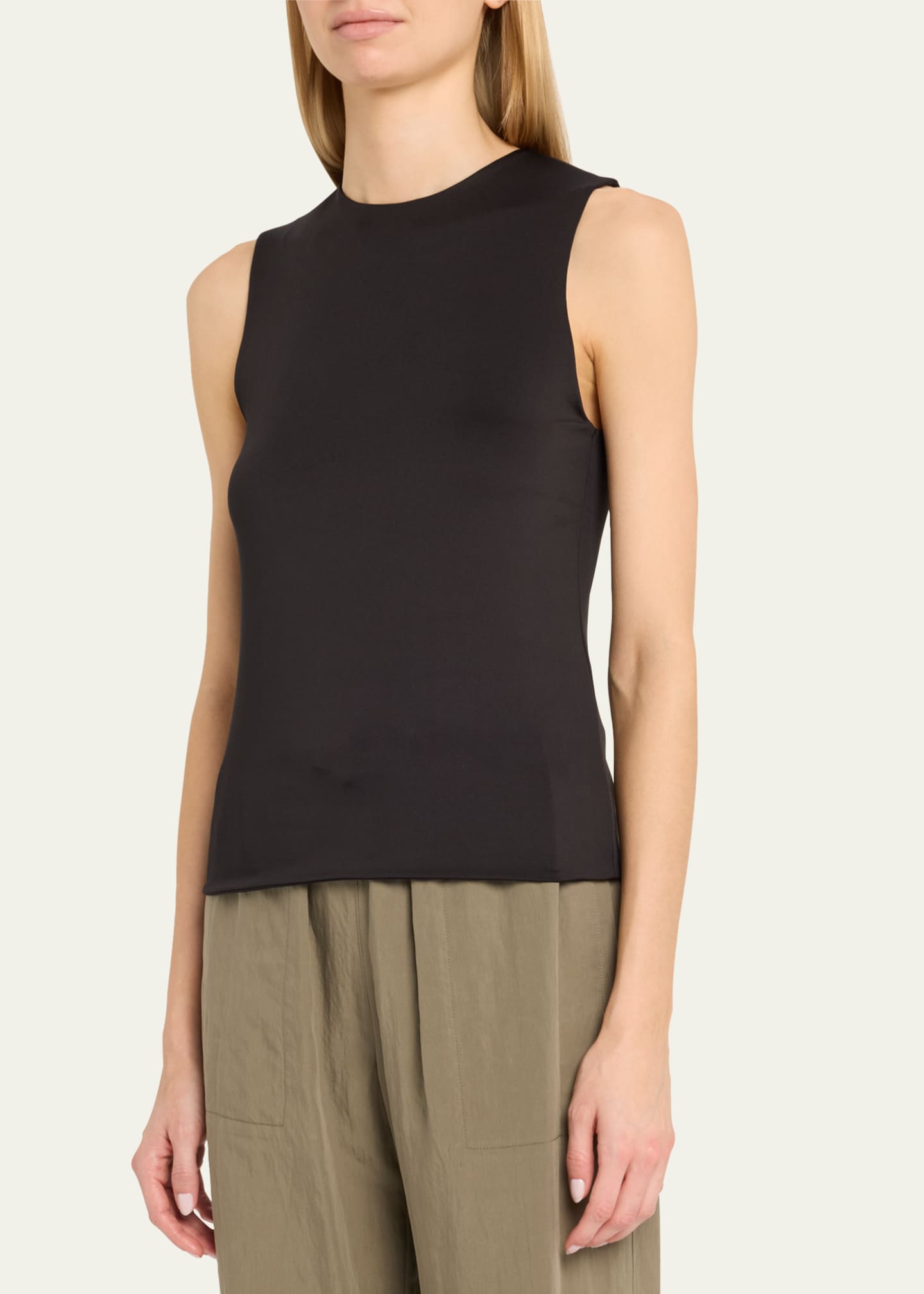 Vince Fitted Crewneck Shell Top - Bergdorf Goodman