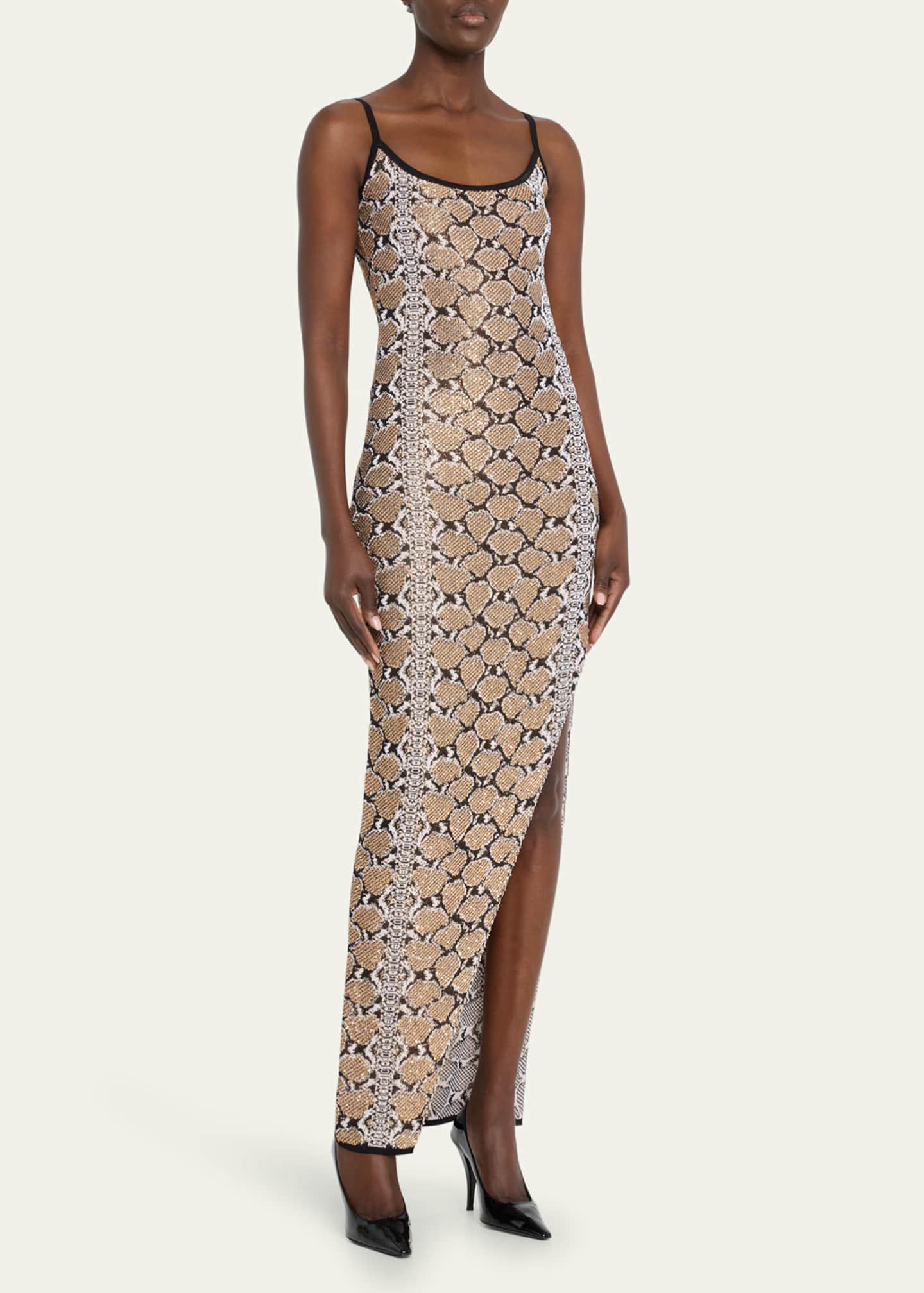 Balmain Python Knit Maxi Dress - Bergdorf Goodman