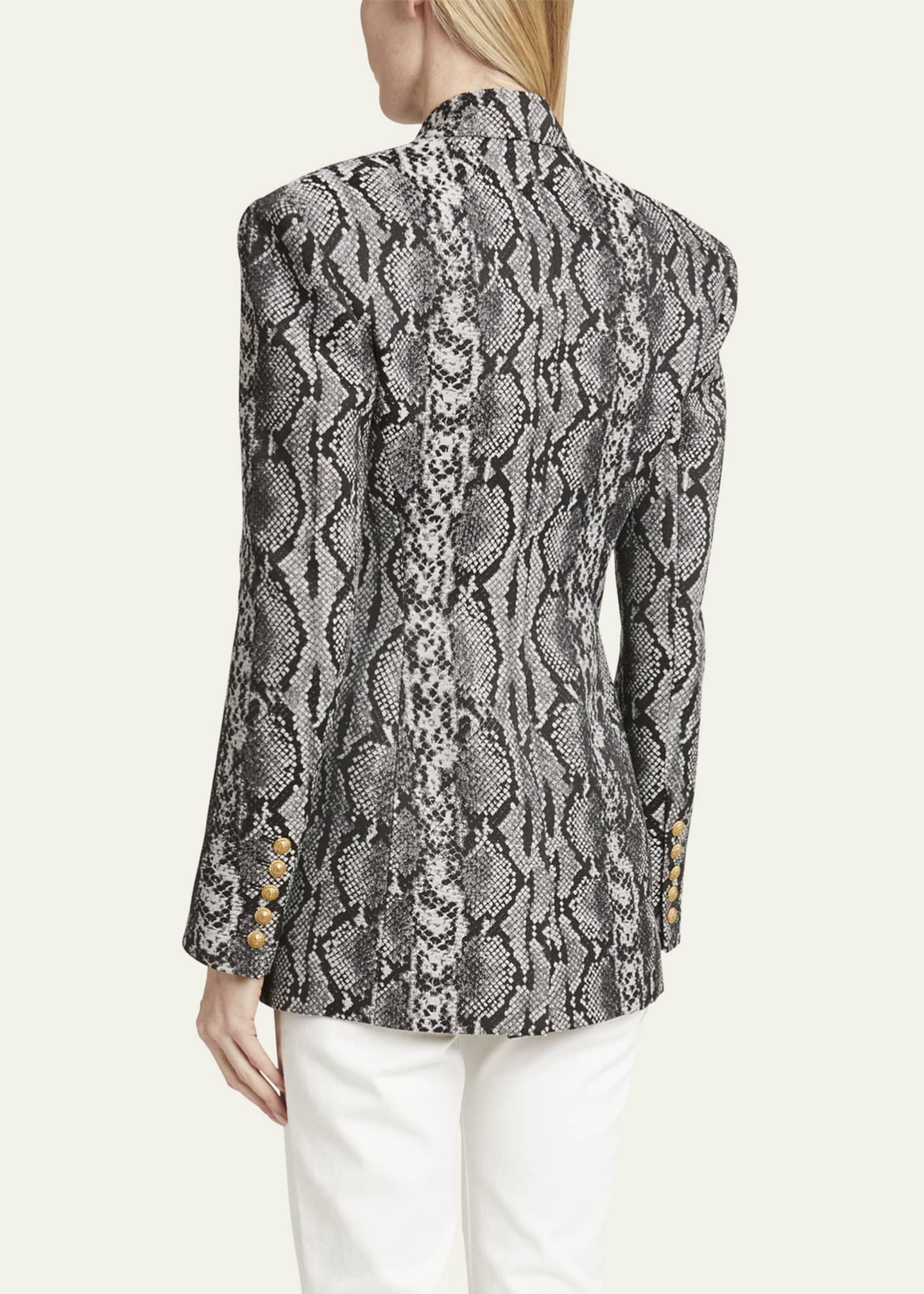Balmain Python-Print 2 Button Fitted Blazer - Bergdorf Goodman