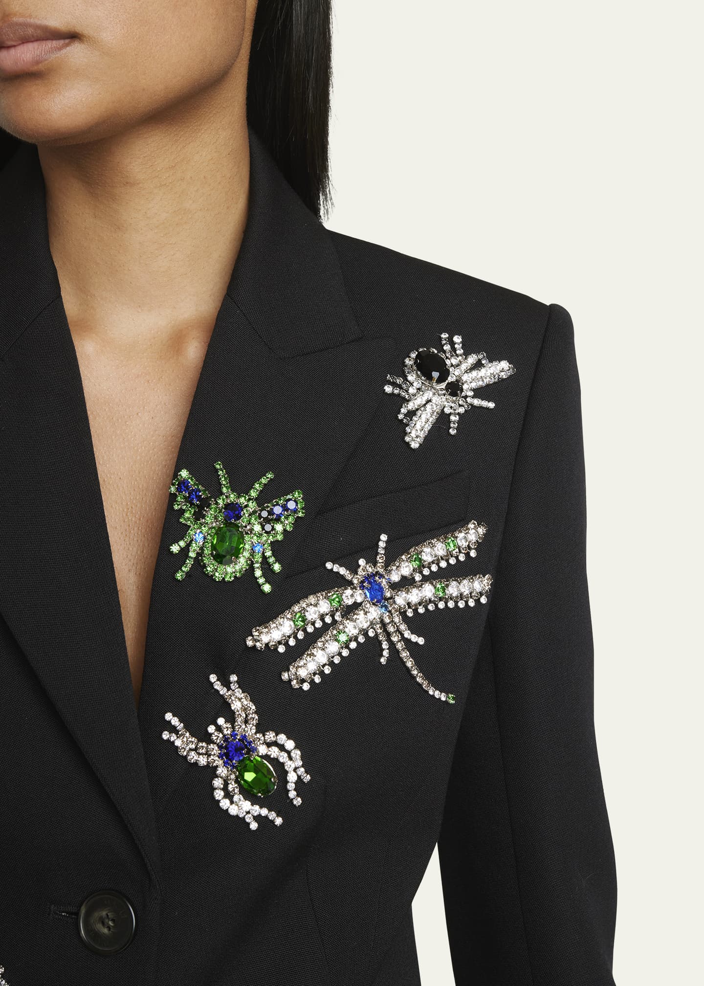Erdem Crystal Bug Embellished Single-Breasted Blazer - Bergdorf Goodman